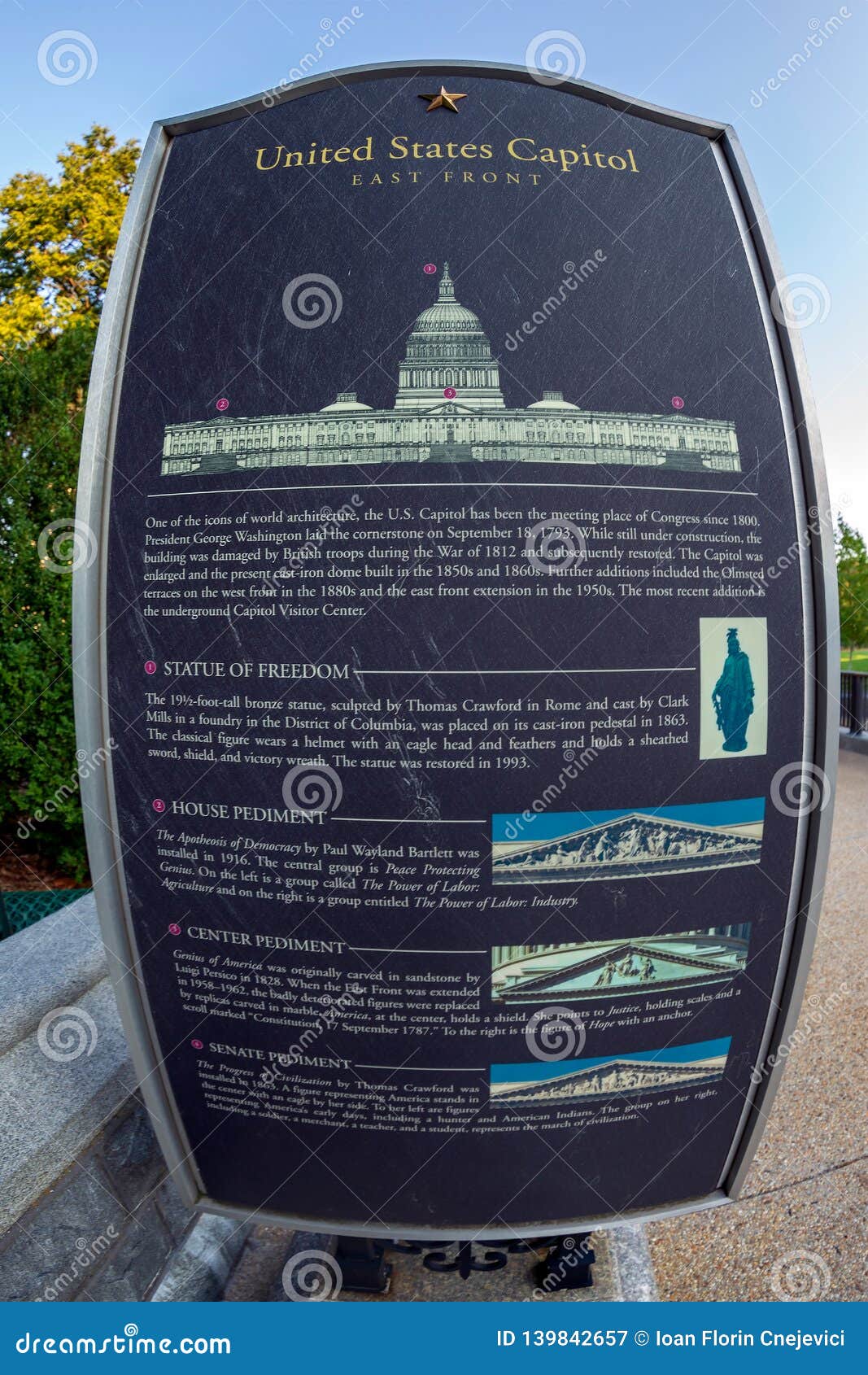 Information Board with Explanations of the Capitol Building Editorial ...