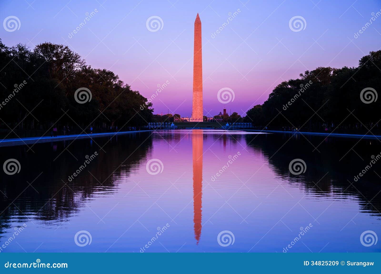 Washington DC, Washington Monument at Sunset Stock Image - Image of ...