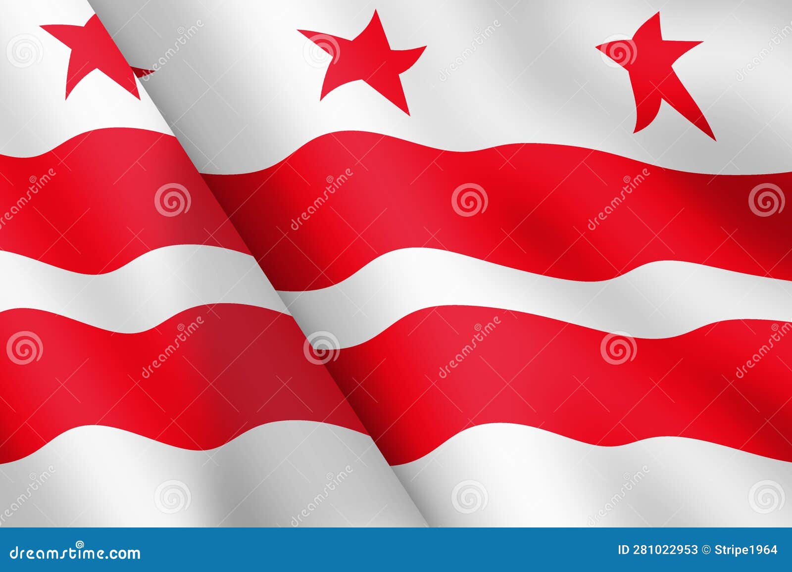 Washington DC Waving Flag 3d Illustration Wind Ripple Stock ...