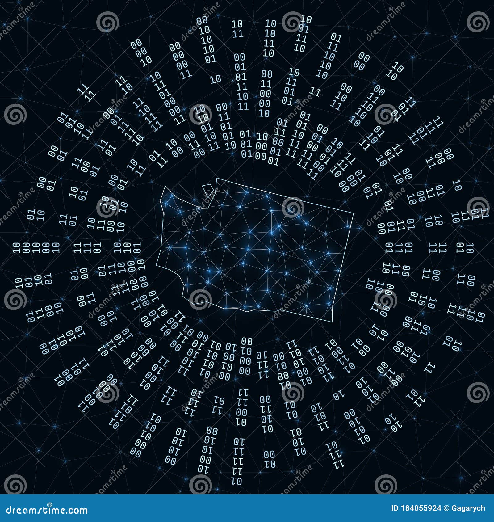 Washington digital map. stock vector. Illustration of internet - 184055924
