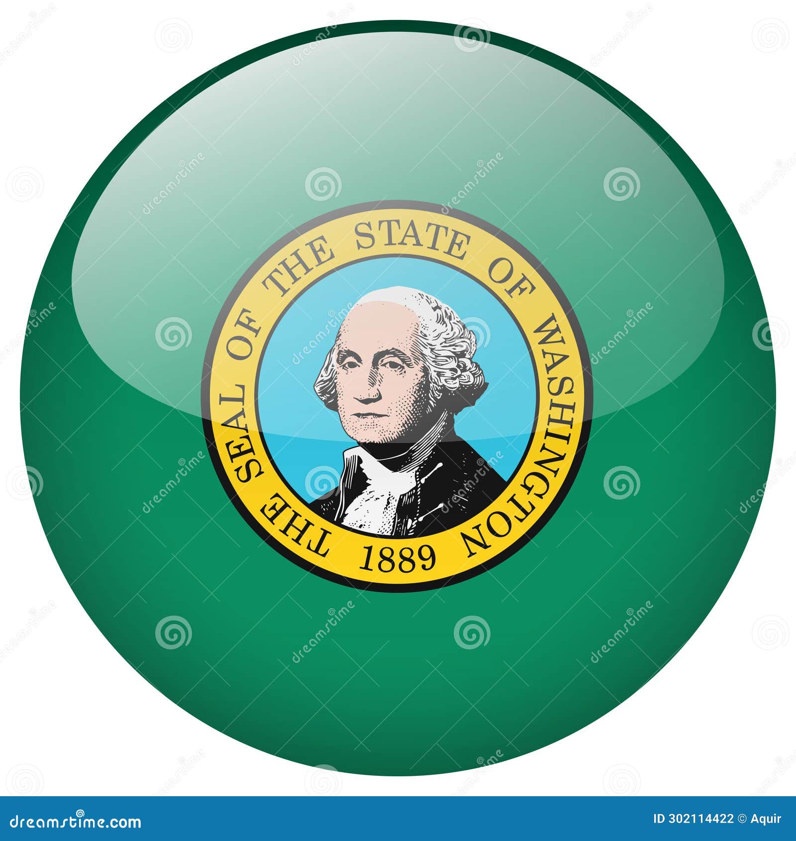 Washington flag button stock vector. Illustration of sticker - 302114422