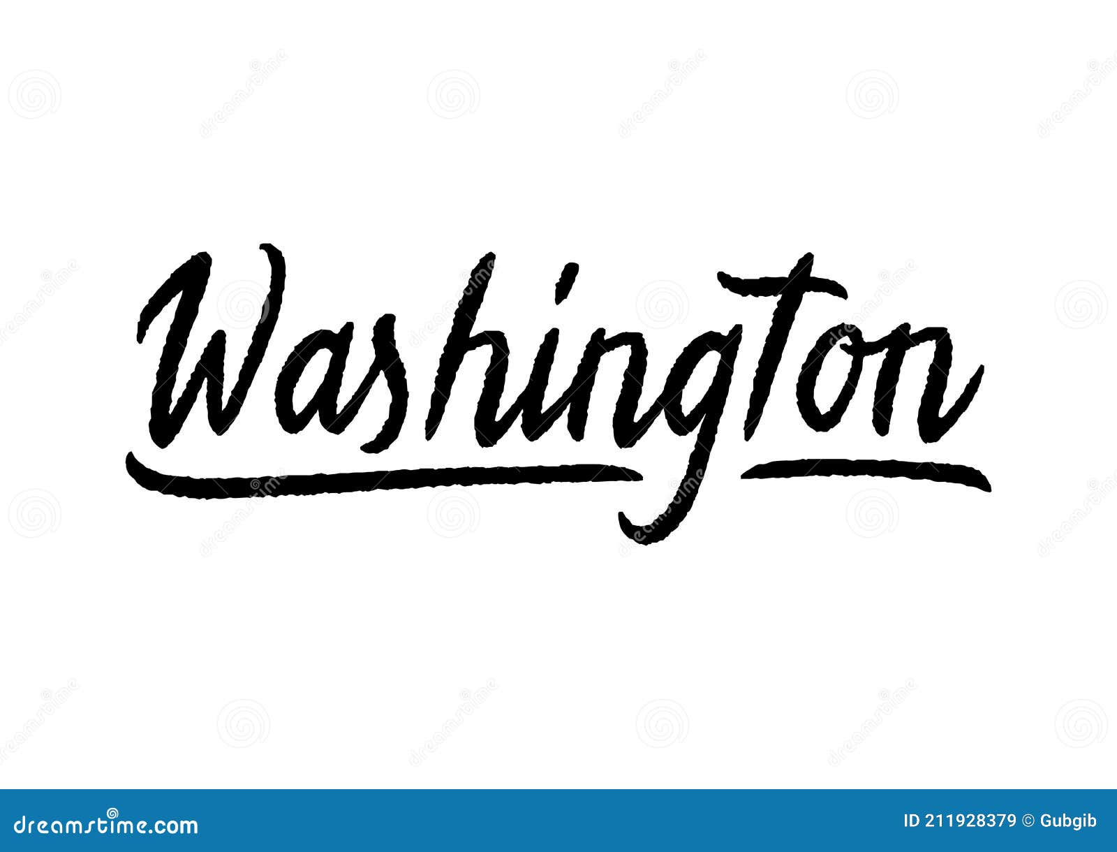 Washington Hand Lettering on White Background Stock Vector ...