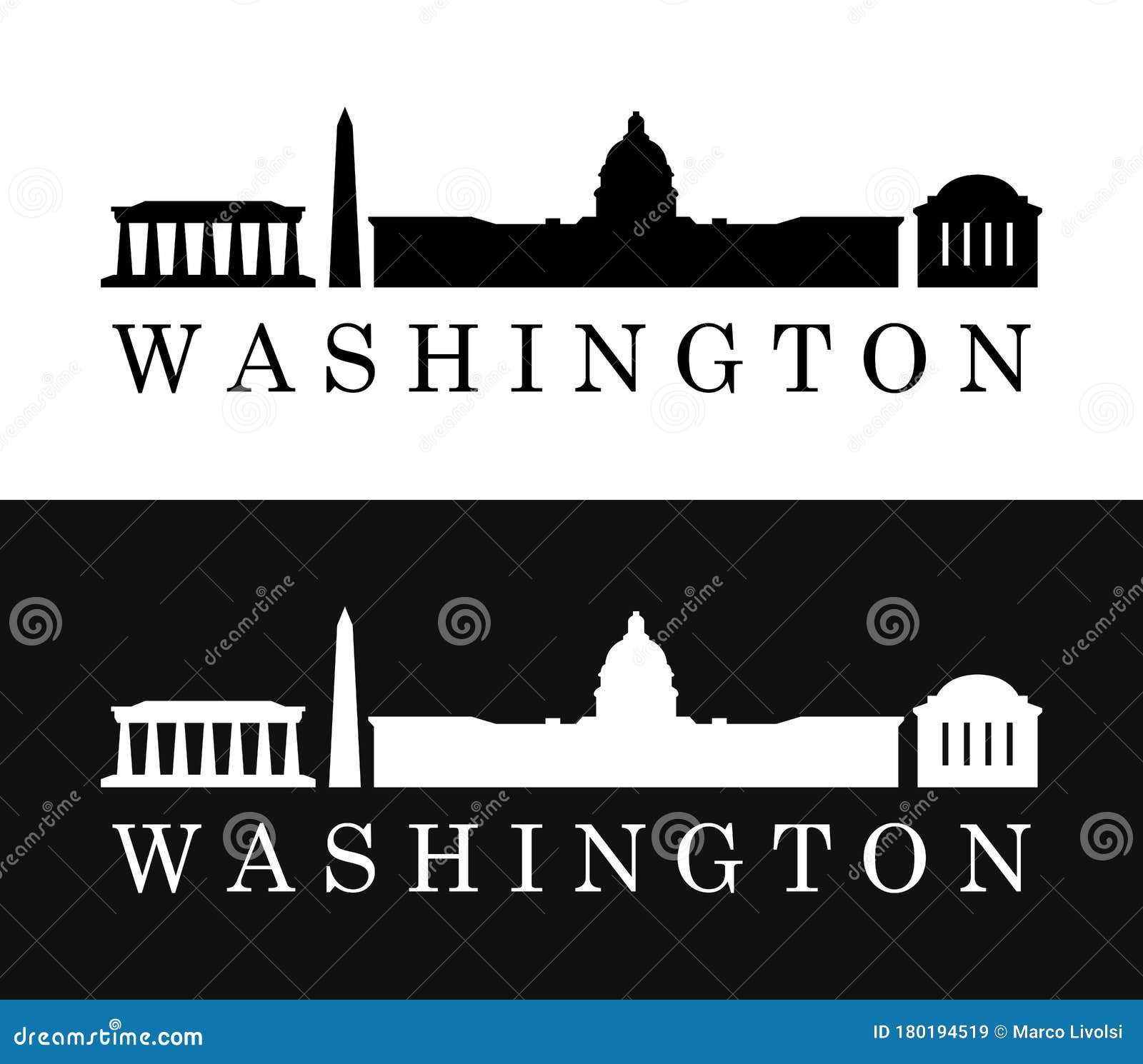 Washington Icon Illustrated in Vector on White Background Stock ...
