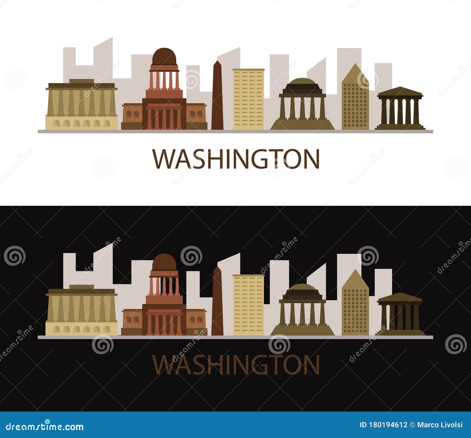 Washington Icon Illustrated in Vector on White Background Stock ...