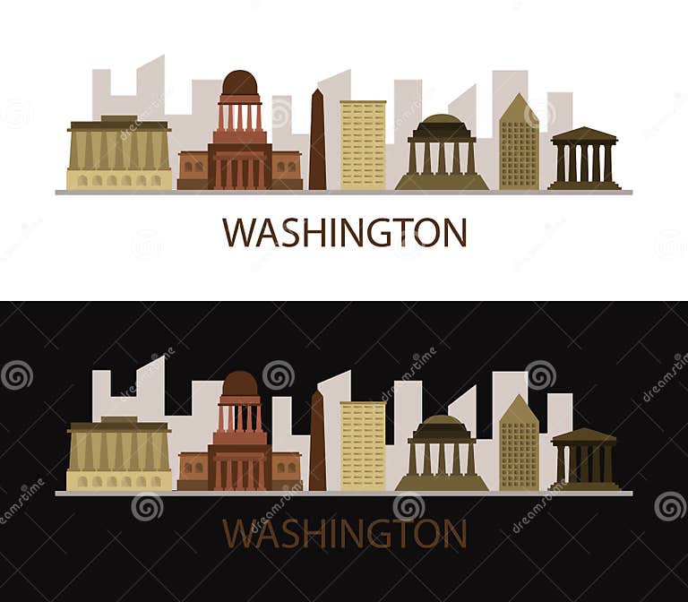 Washington Icon Illustrated in Vector on White Background Stock ...