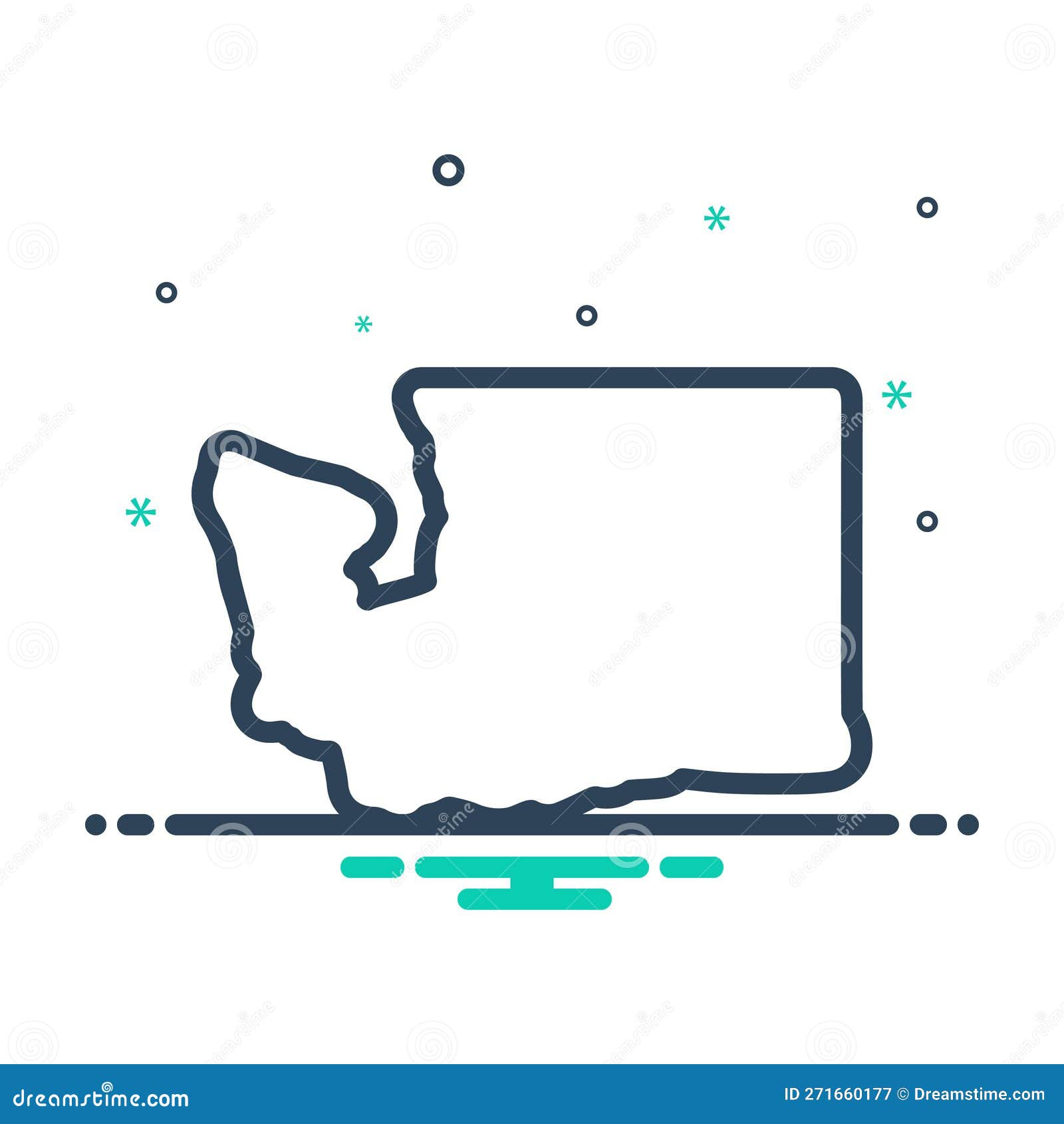 Mix Icon for Washington, Map and Region Stock Vector - Illustration of ...