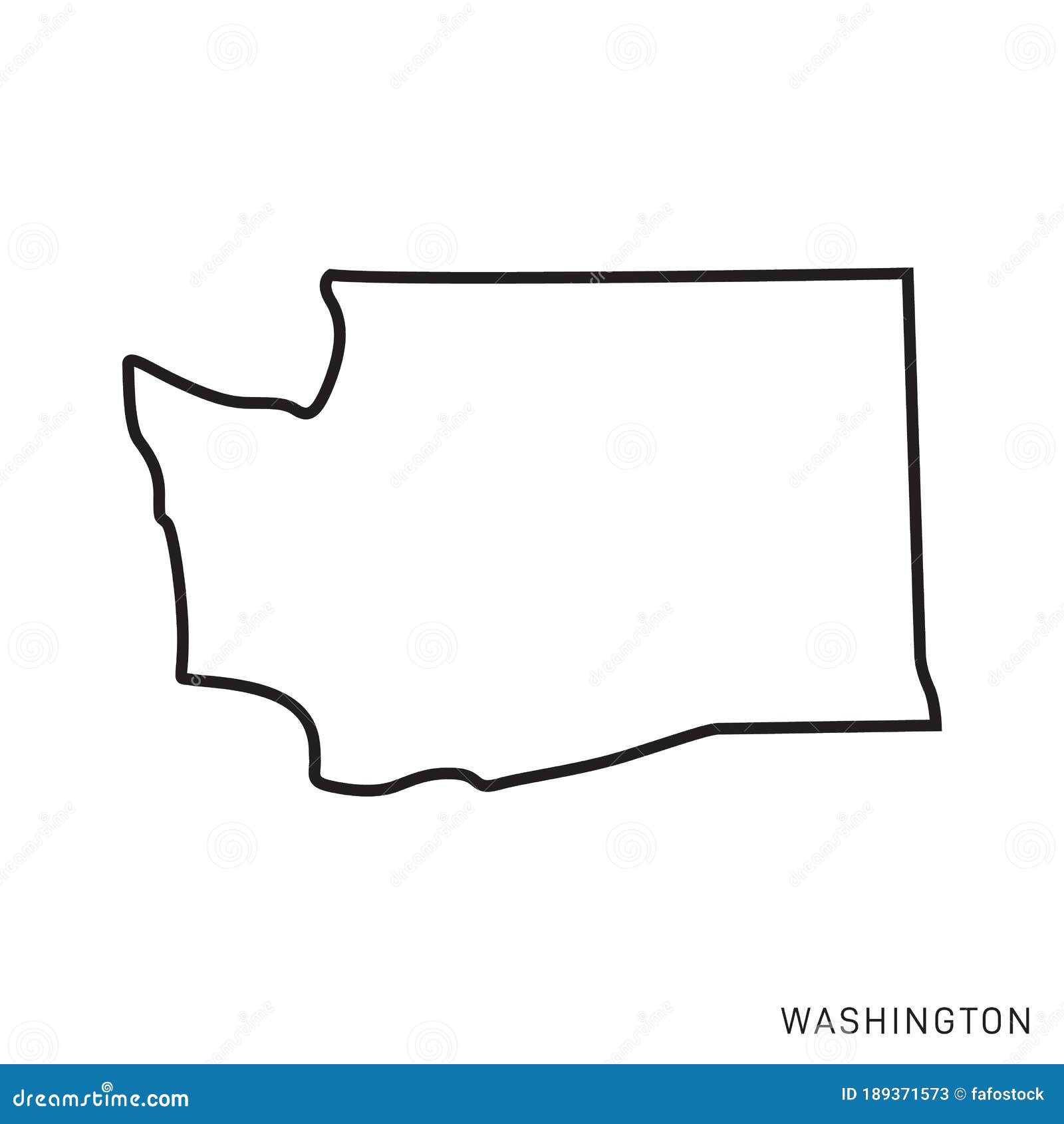 Washington Map Outline Vector Design Template. Editable Stroke Stock ...