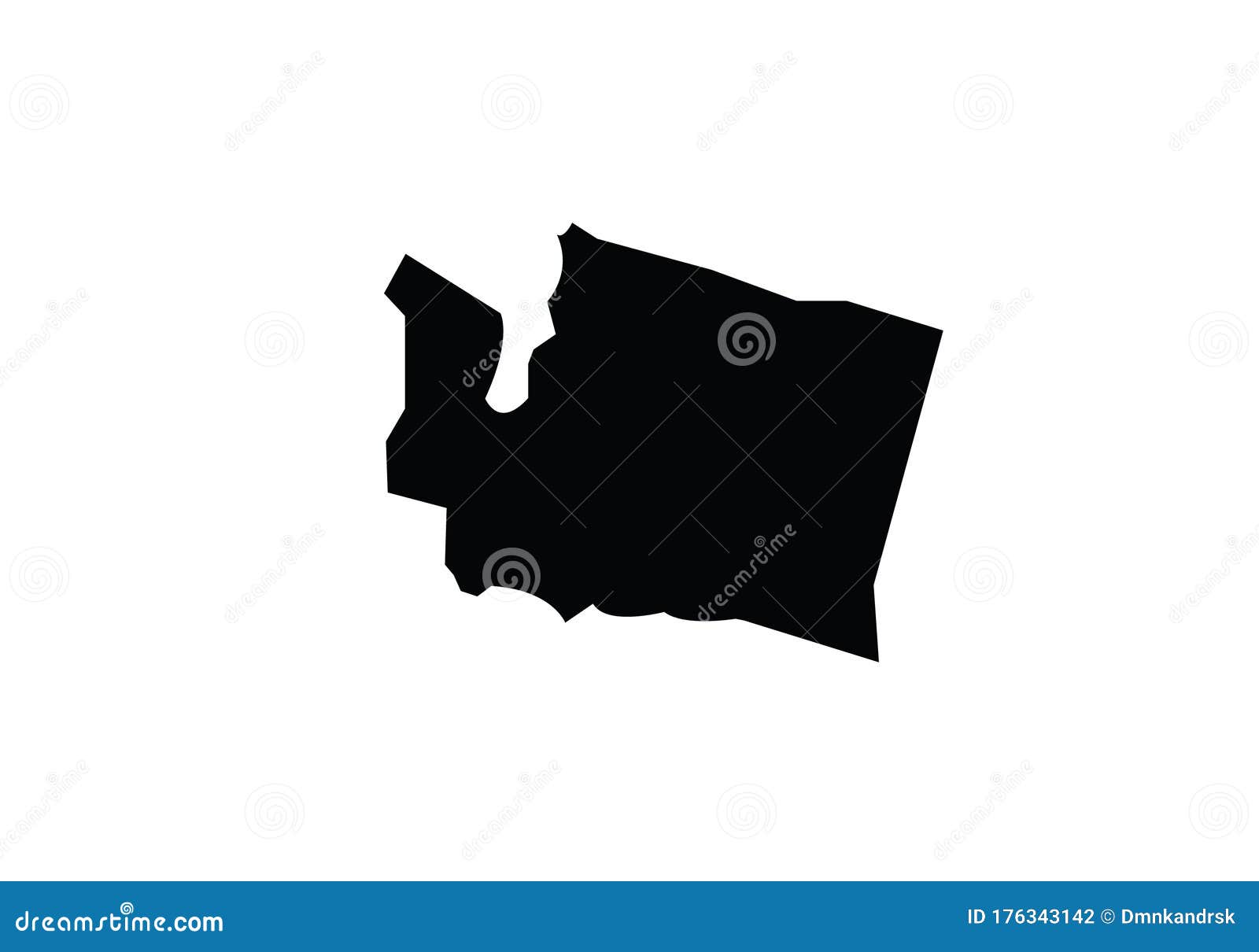 Washington Map State Shape America Borders Stock Vector - Illustration ...