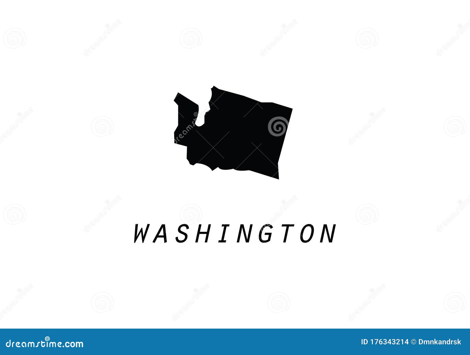 Washington Map State Shape America Borders Stock Illustration ...