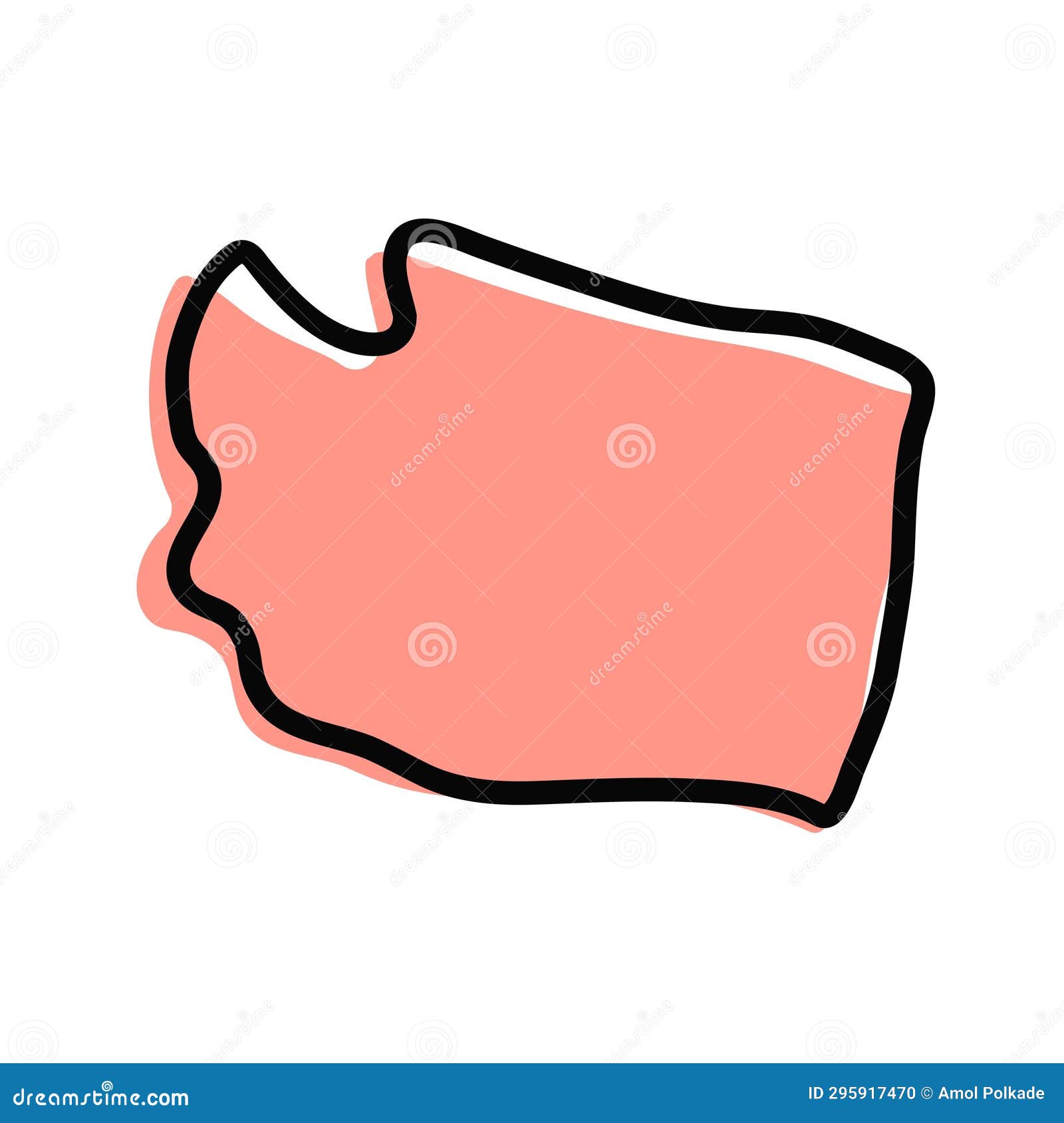 Washington Map Vector Illustration. USA State Map Stock Illustration ...