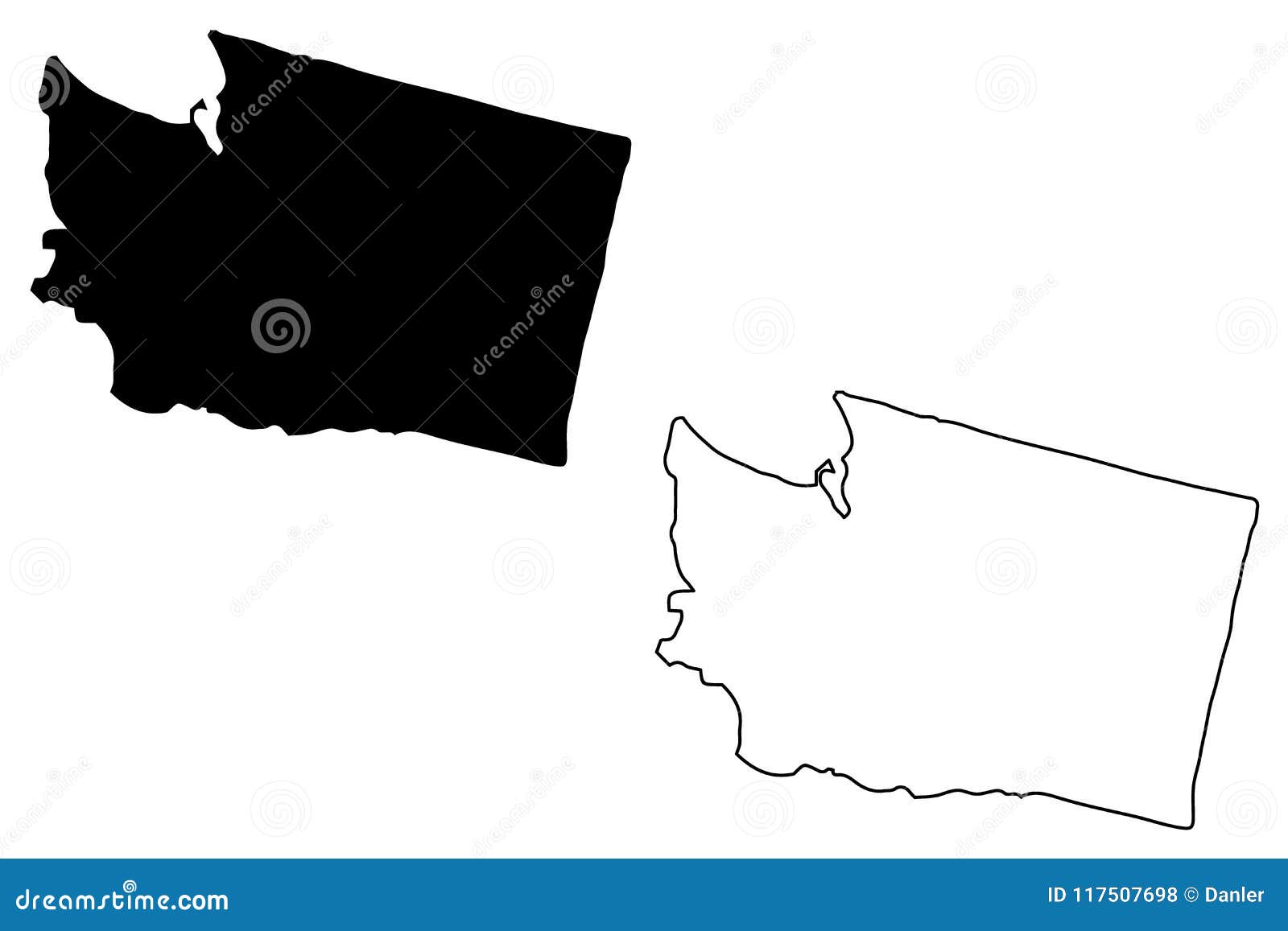 Washington map vector stock vector. Illustration of cartography - 117507698