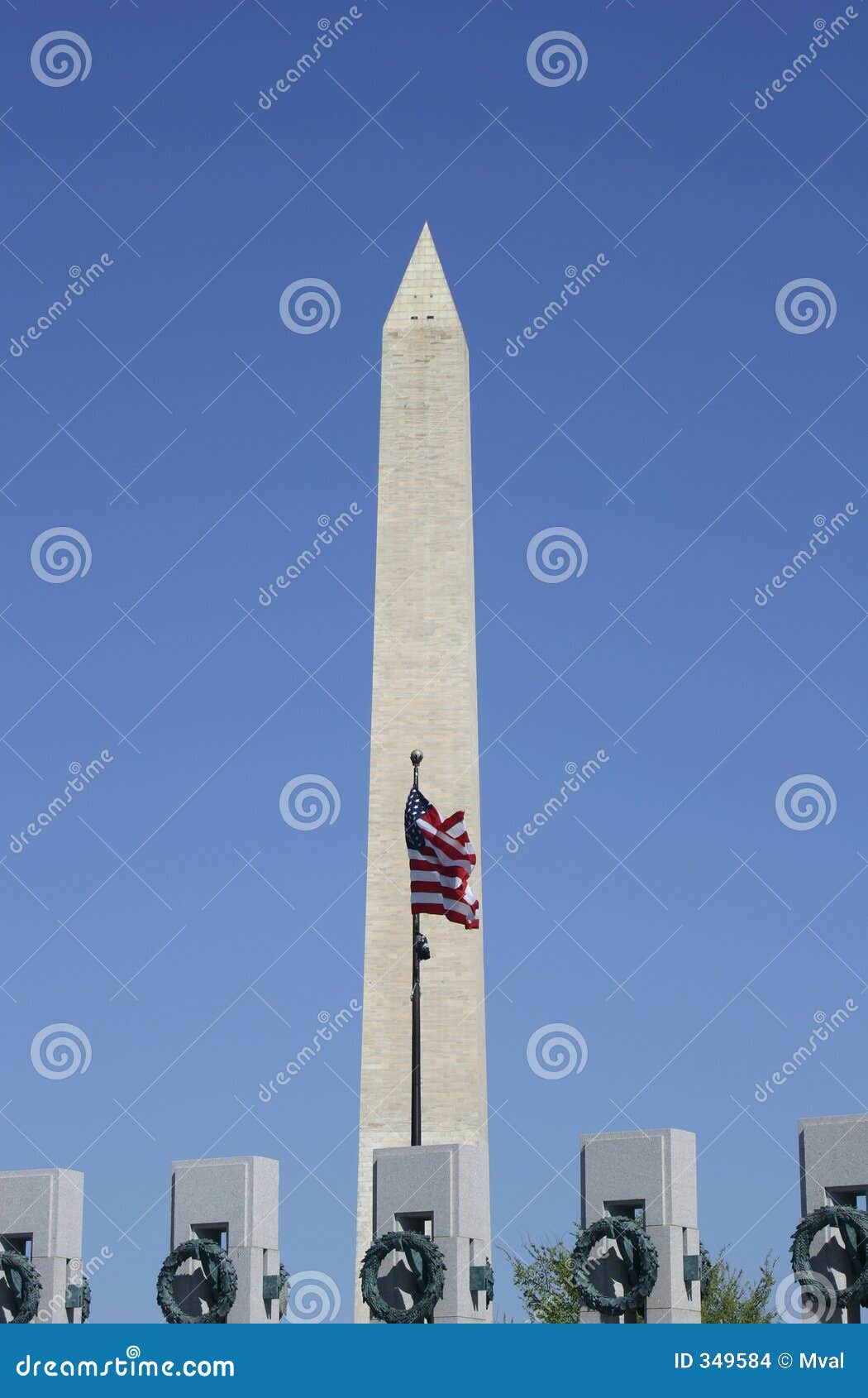 Washington Monument and American Flag Stock Photo - Image of rings ...