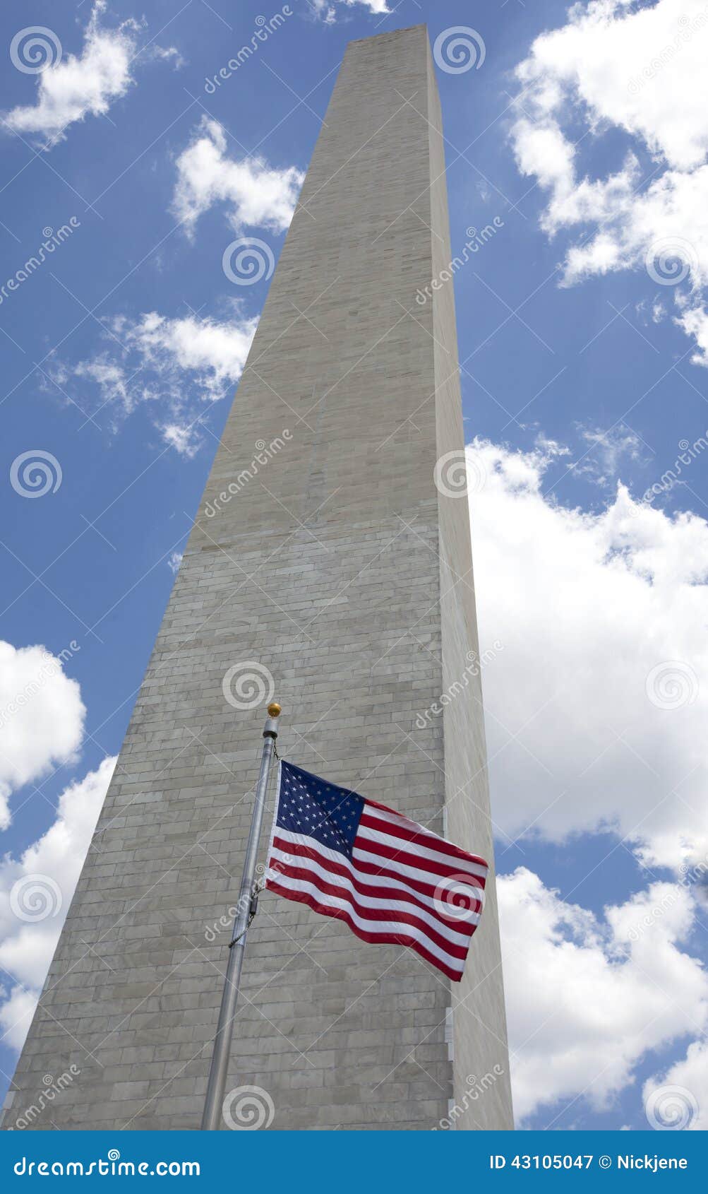 Washington Monument with American Flag Editorial Photography - Image of ...