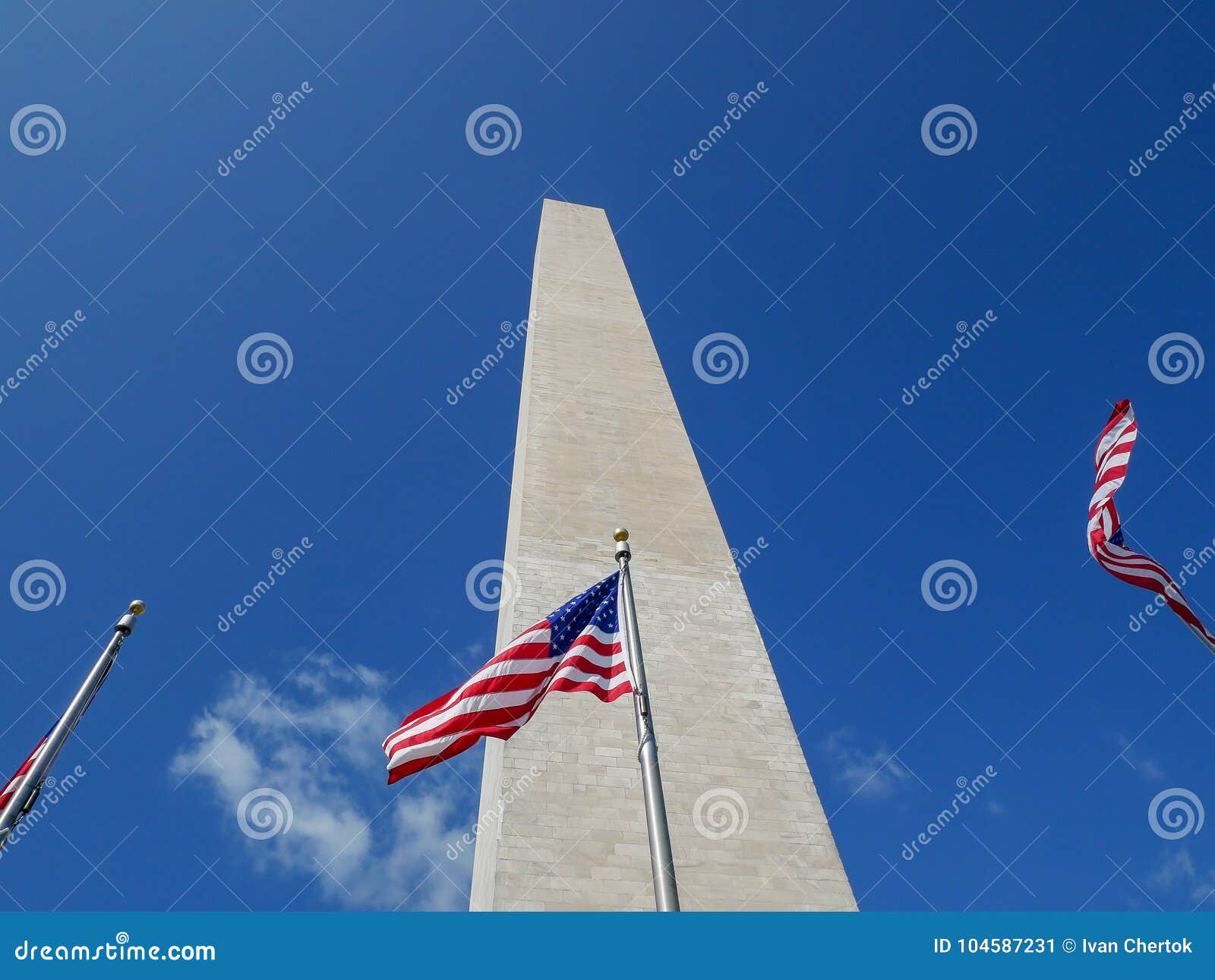 Washington Monument and American Flags Editorial Photo - Image of ...