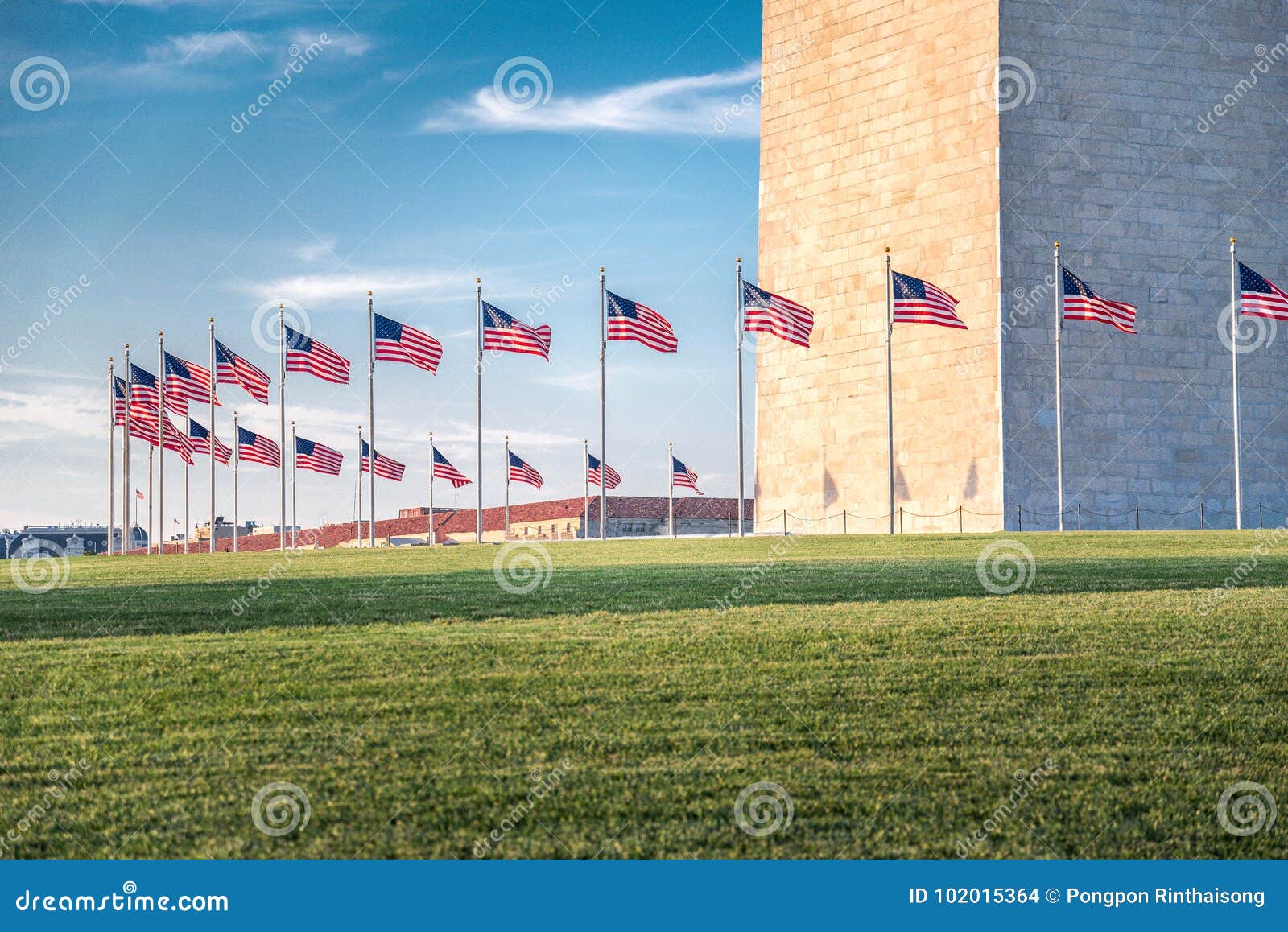 Washington Monument with the Flags, Washington DC Stock Photo - Image ...