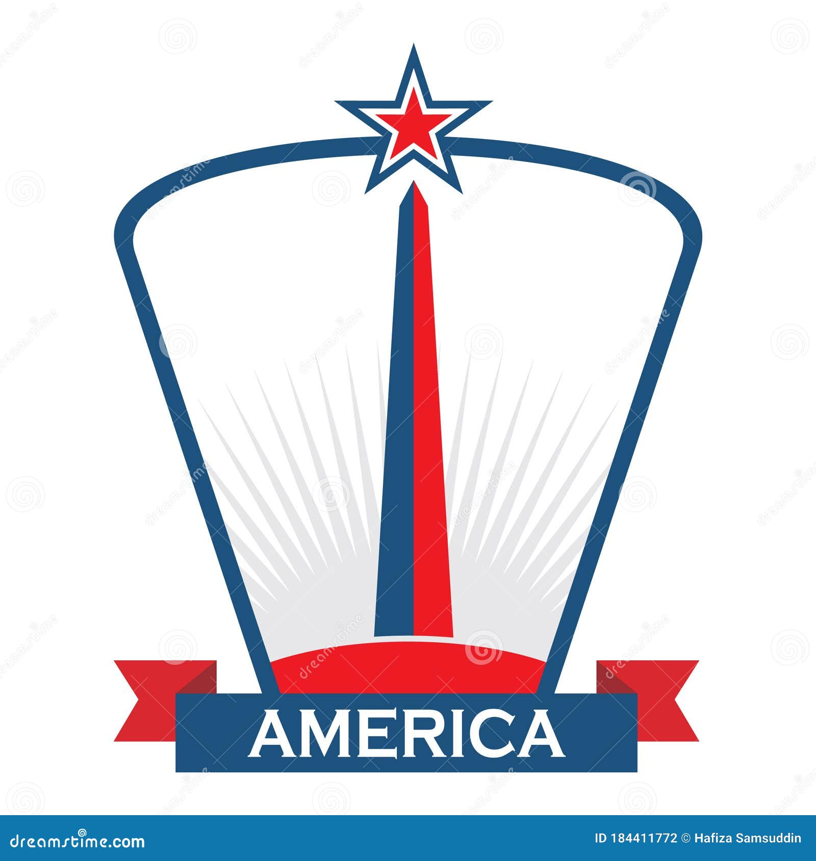 Washington Monument Label. Vector Illustration Decorative Background ...