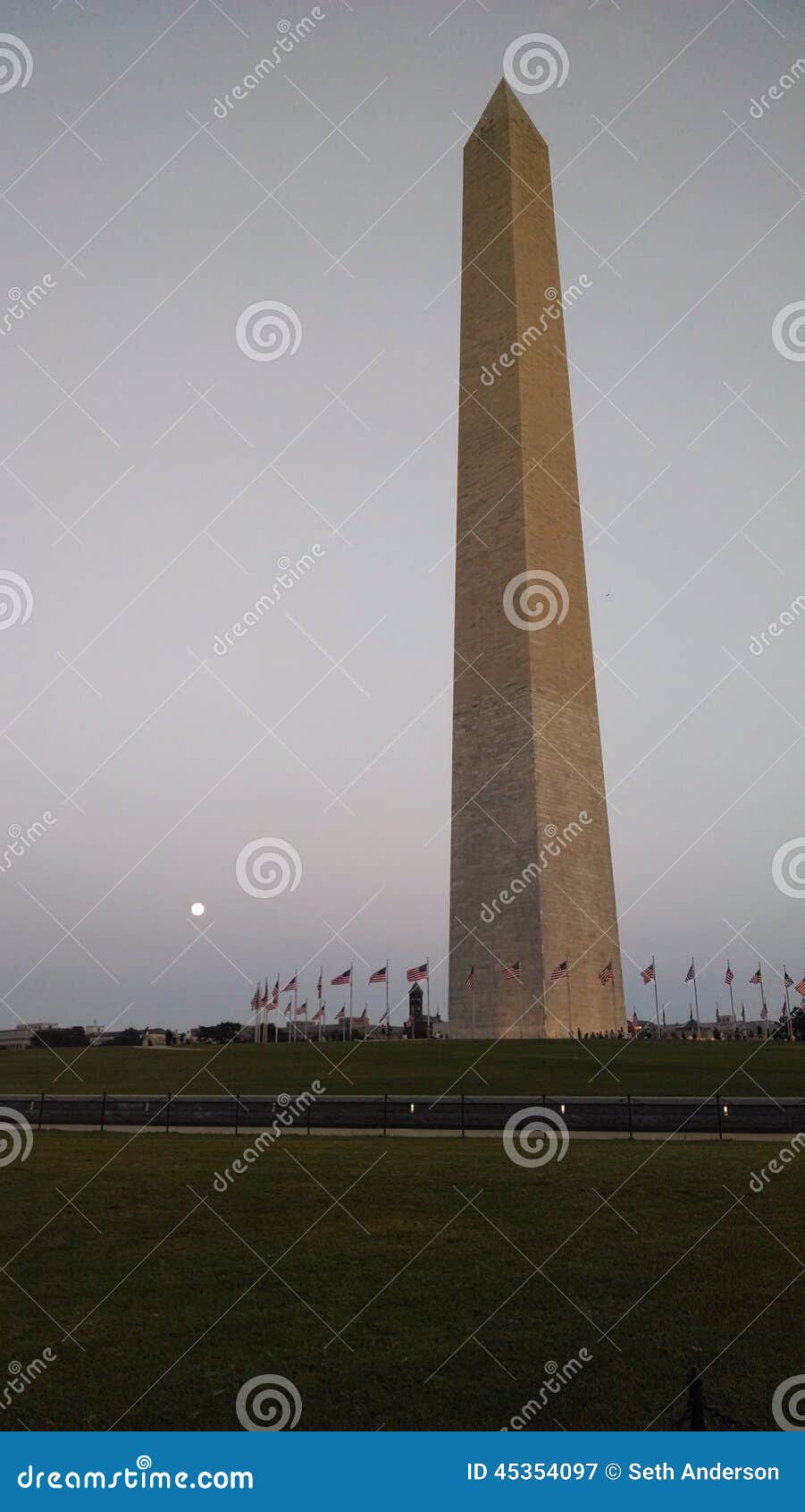 Washington Monument Moon Ris Fotografia Editoriale - Immagine di ...