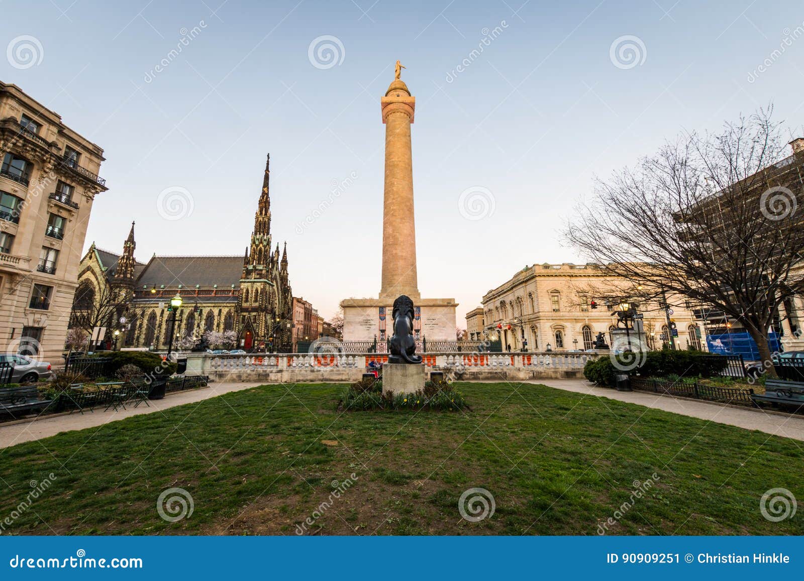 Washington Monument in Mount Vernon, Baltimore Maryland during S Stock ...