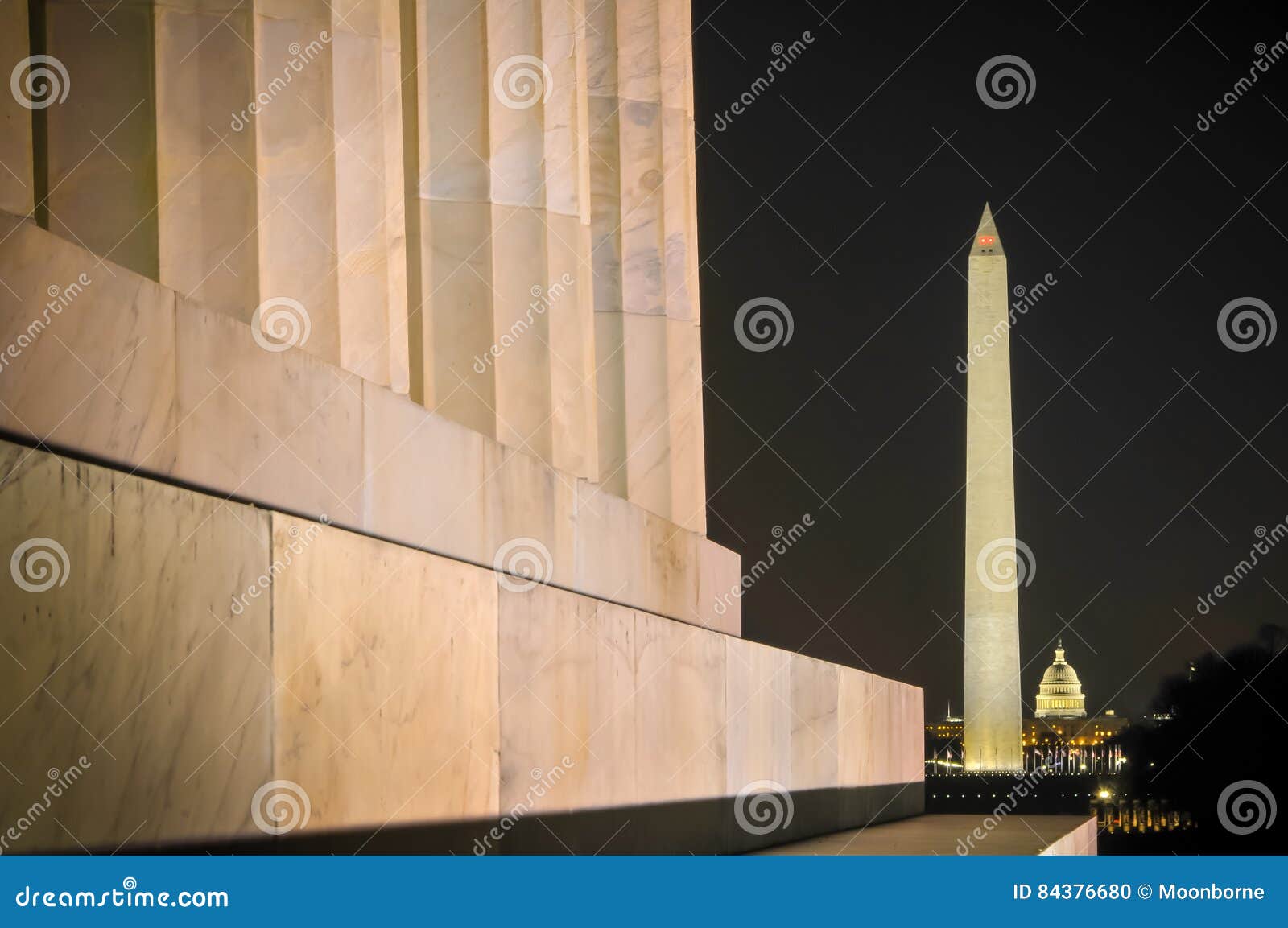 Washington Monument at Night Stock Photo - Image of illuminated, scenic ...