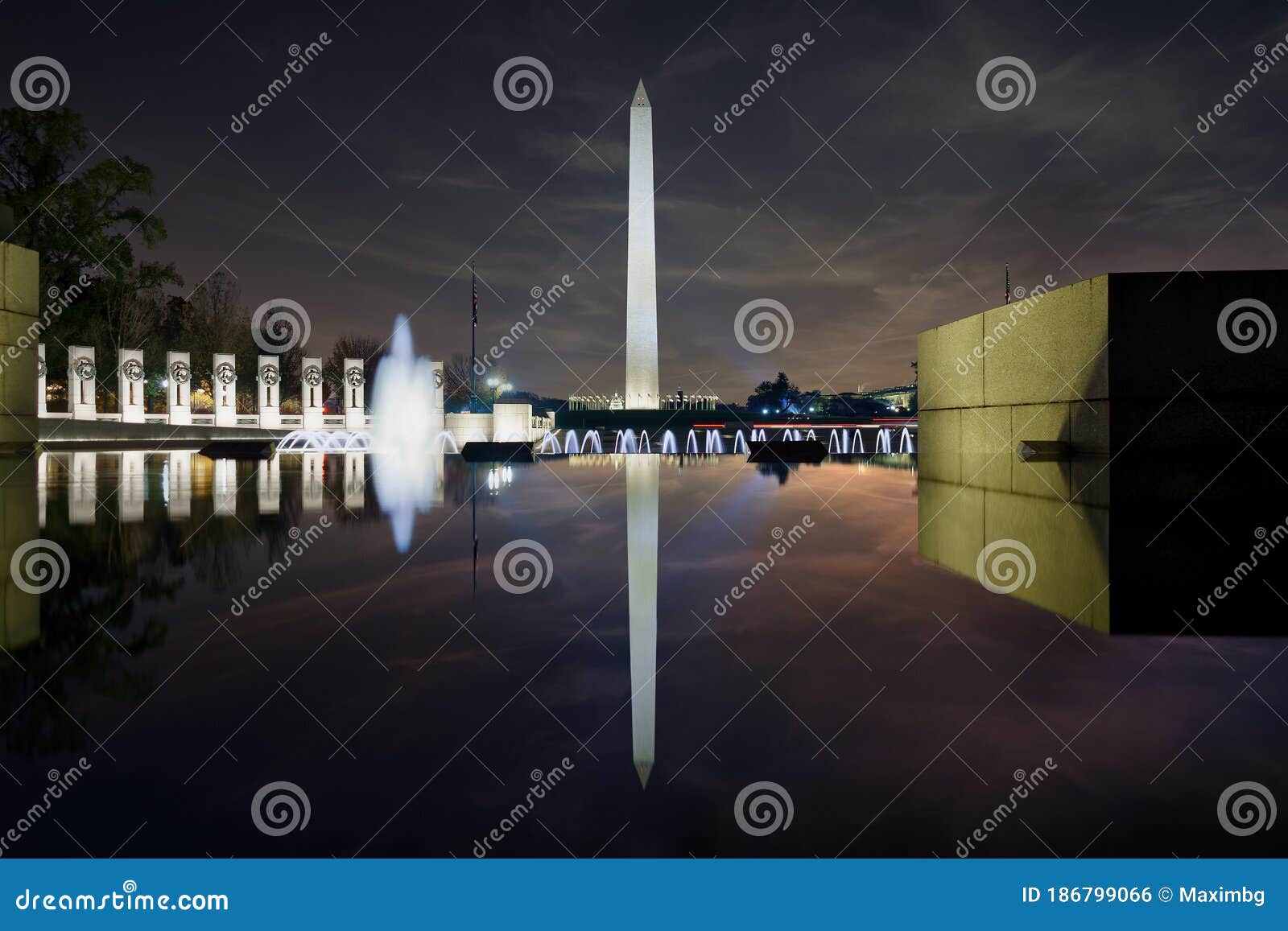 Washington Monument at Night Stock Photo - Image of dark, exterior ...