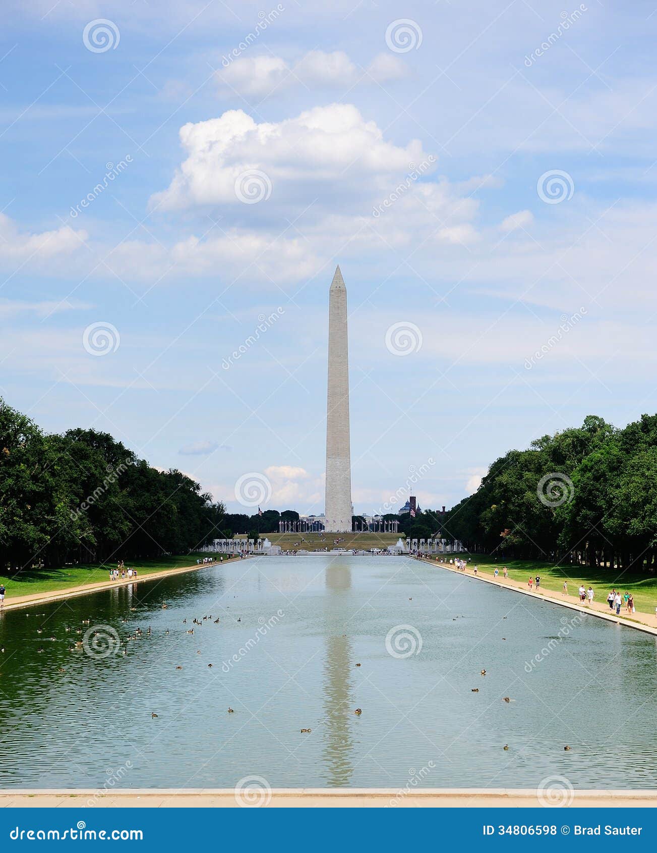 Washington Monument and Reflecting Pool Stock Photo - Image of historic ...