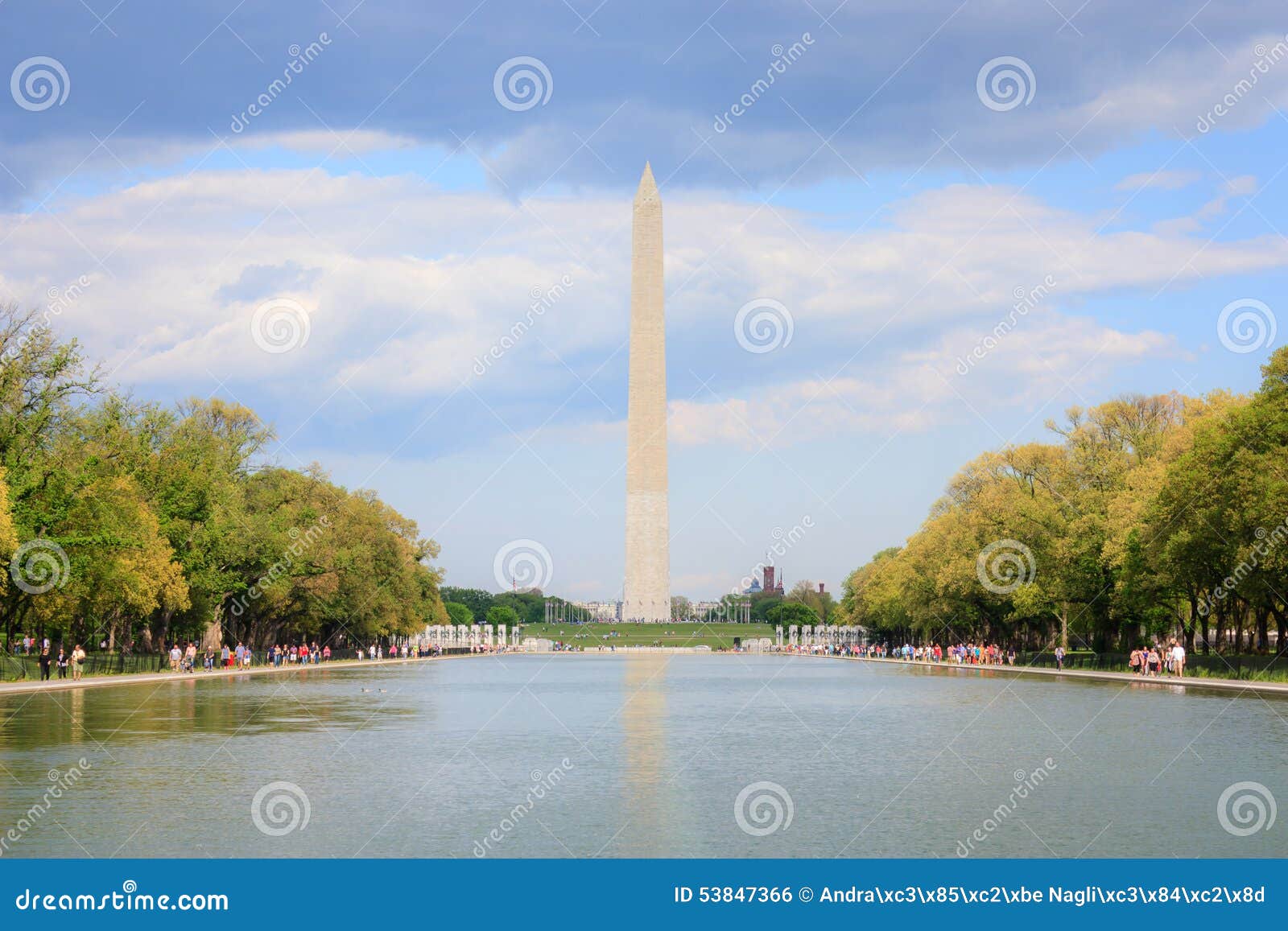 Washington Monument and Reflecting Pool Stock Photo - Image of mall ...