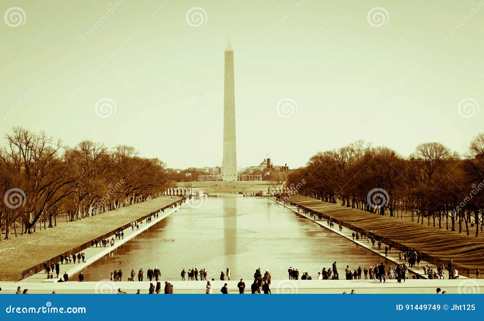 Washington Monument and Reflection Pool Stock Image - Image of famous ...