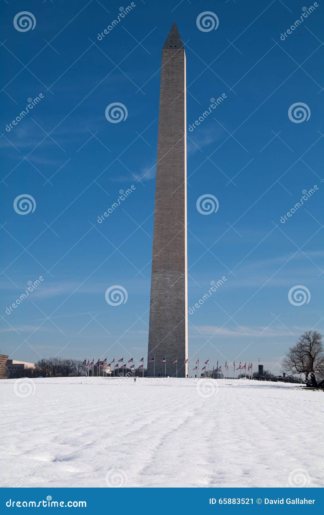 Washington Monument in Snow Stock Image - Image of snow, america: 65883521