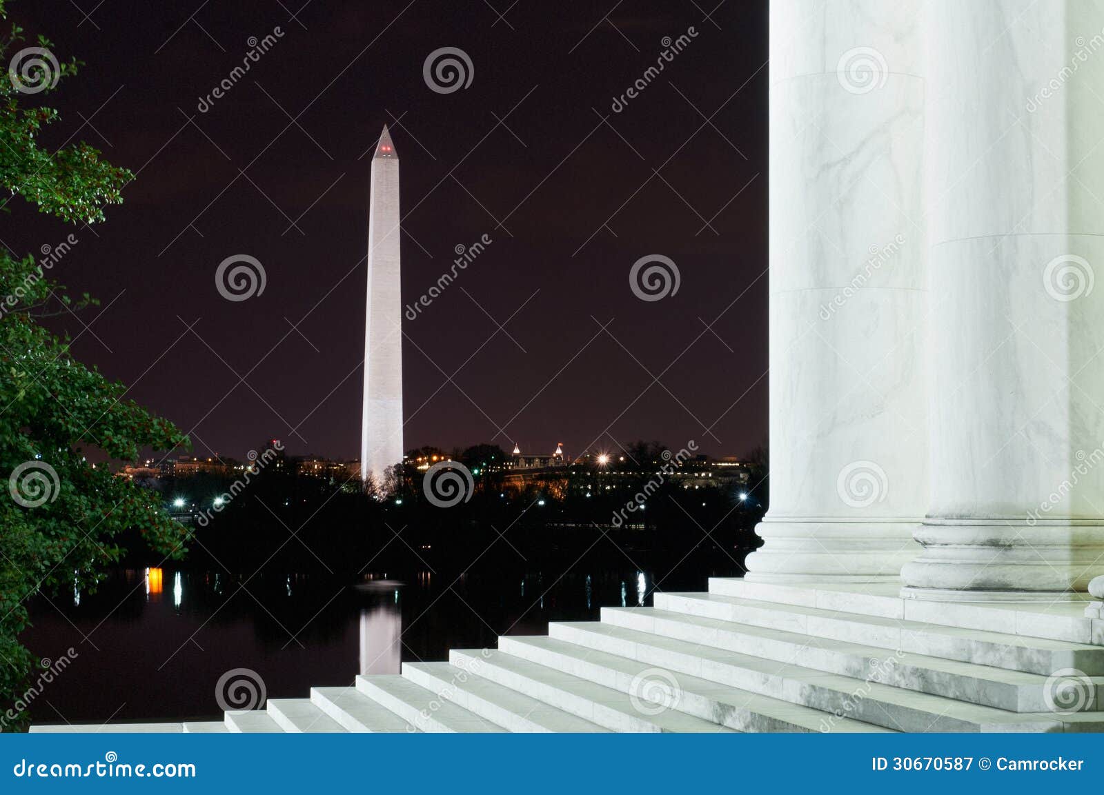 Washington Monument from the Steps of Jefferson Memorial Stock Image ...
