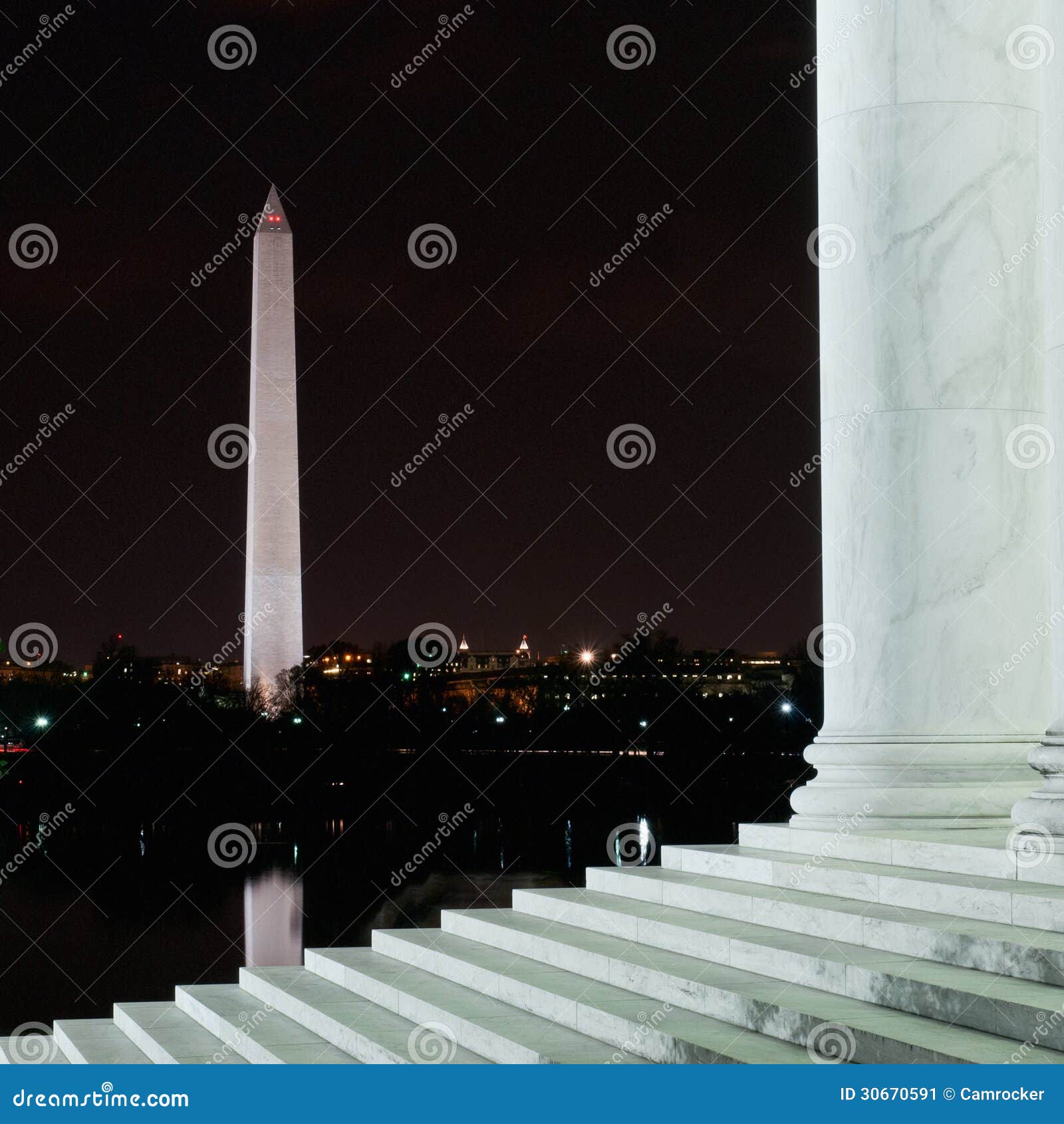 Washington Monument from the Steps of Jefferson Memorial Stock Image ...
