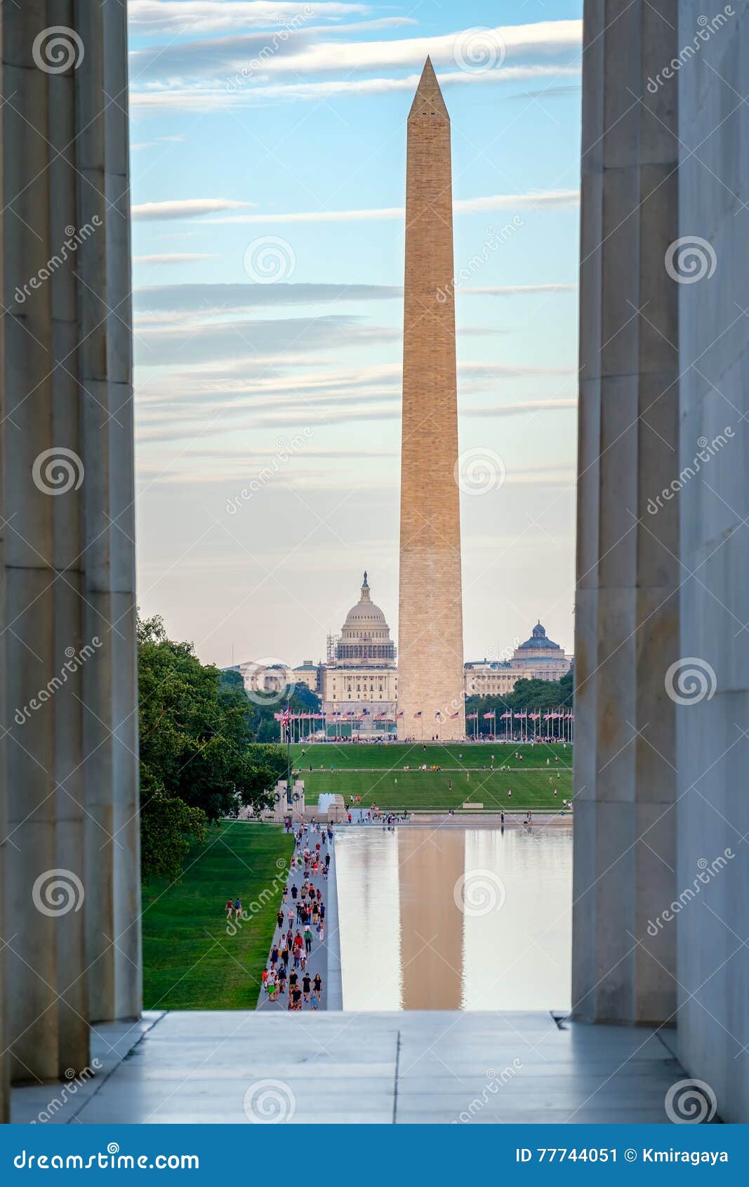The Washington Monument at Sunset Stock Image - Image of column ...