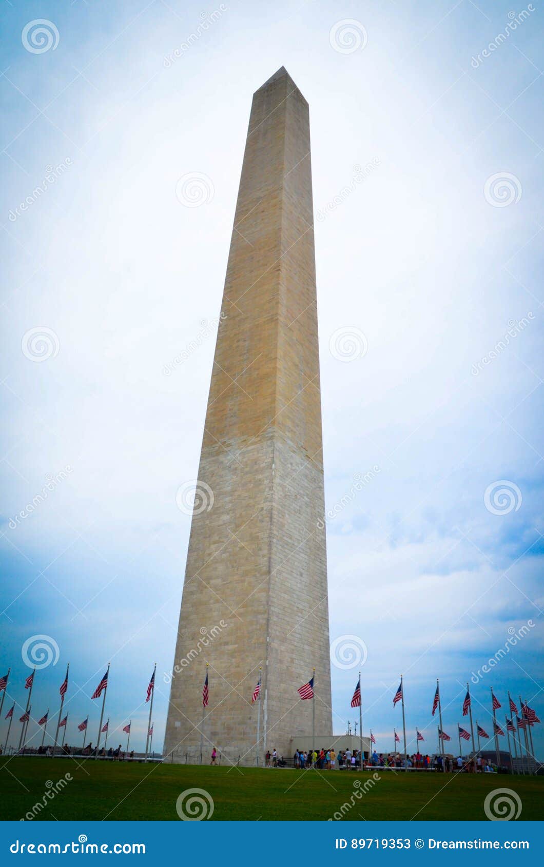 Washington Monument Surrounded by Flags Stock Image - Image of sunny ...