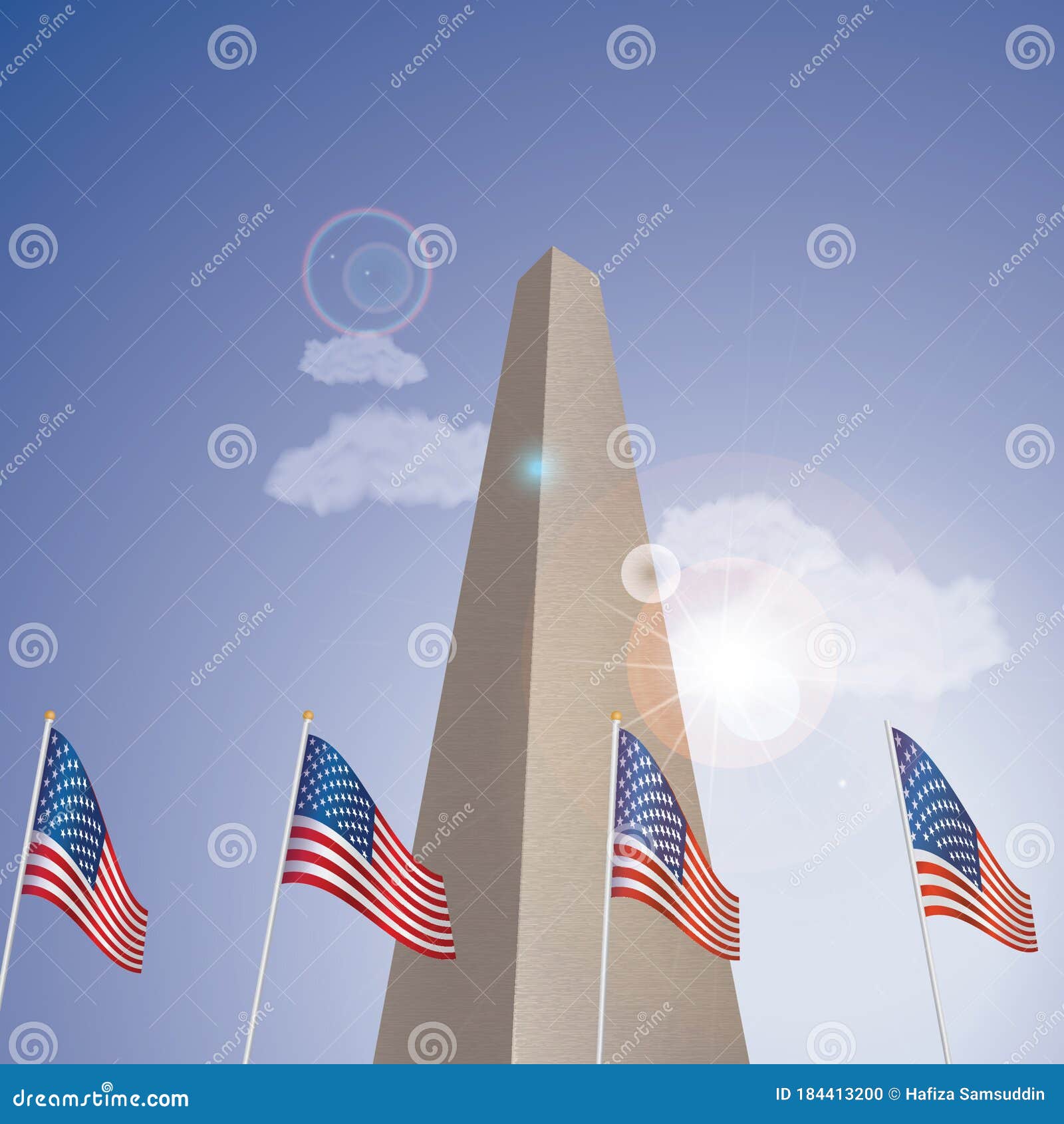 The Washington Monument. Vector Illustration Decorative Background ...