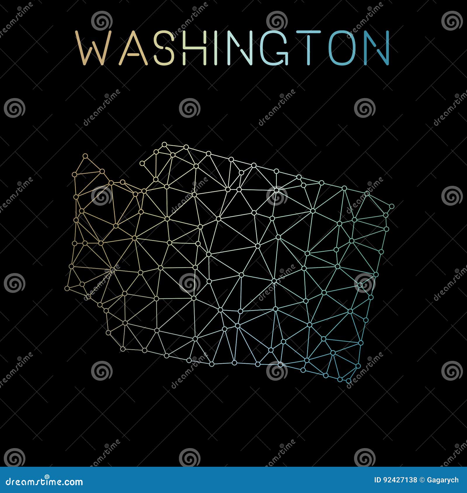 Washington network map. stock vector. Illustration of north - 92427138