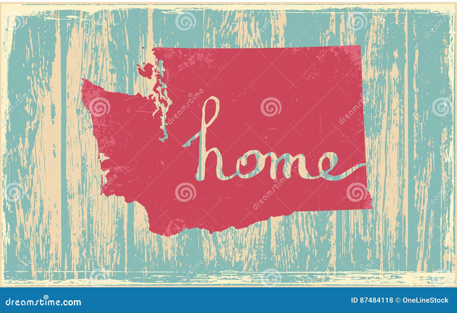 Washington Nostalgic Rustic Vintage State Vector Sign Stock Vector ...