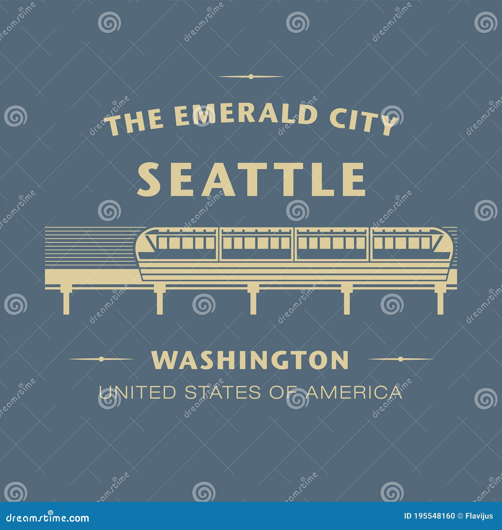 Washington, Seattle Monorail Train Stock Vector - Illustration of shop ...