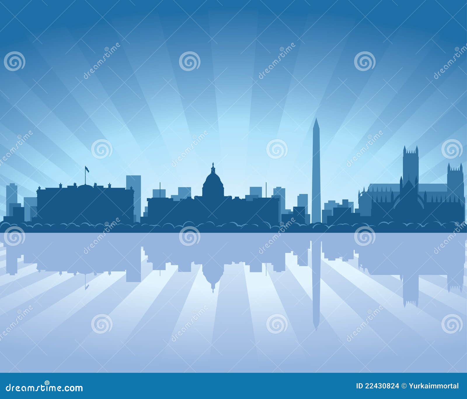 Washington DC Skyline Silhouette Design City Vector Art | CartoonDealer ...
