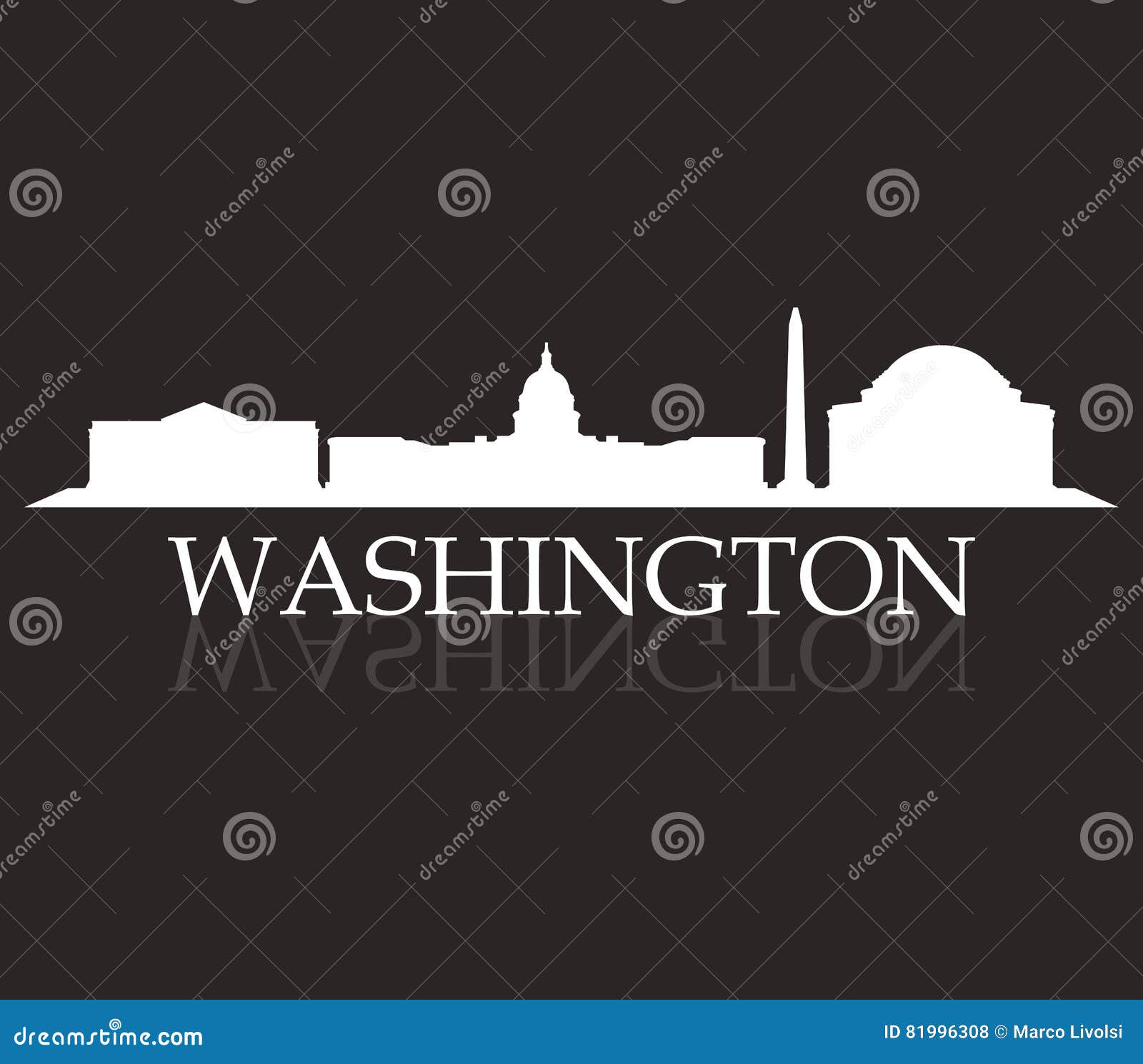 Washington skyline stock illustration. Illustration of white - 81996308