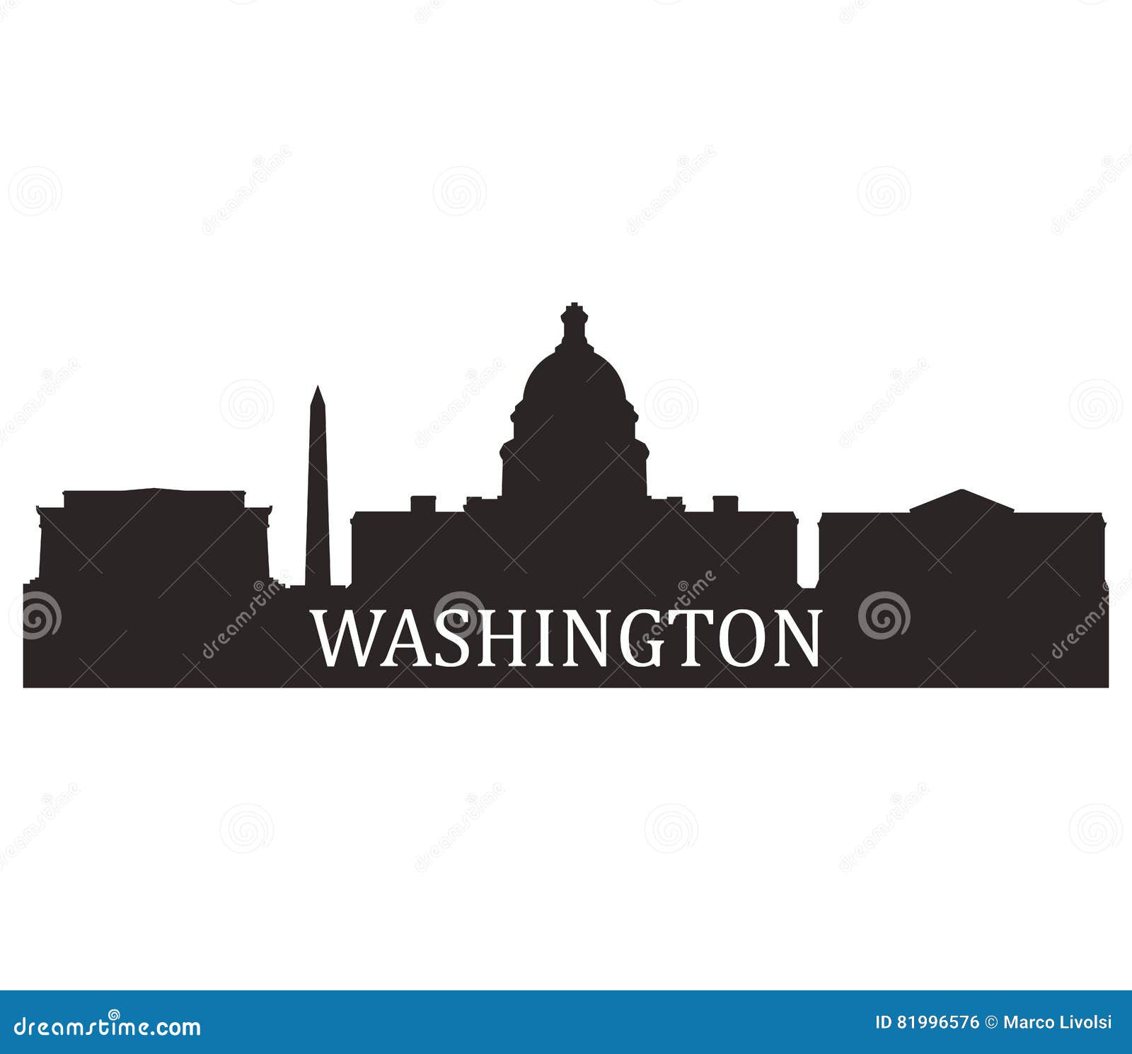 Washington skyline stock illustration. Illustration of background ...