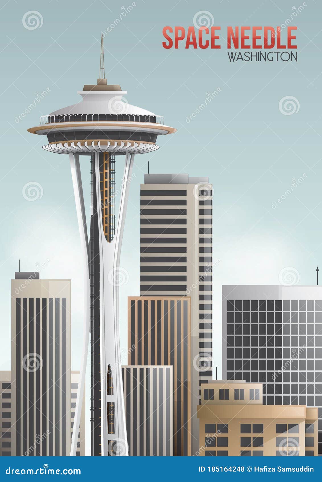Space Needle Linear Icon. Modern Outline Space Needle Logo Conce ...