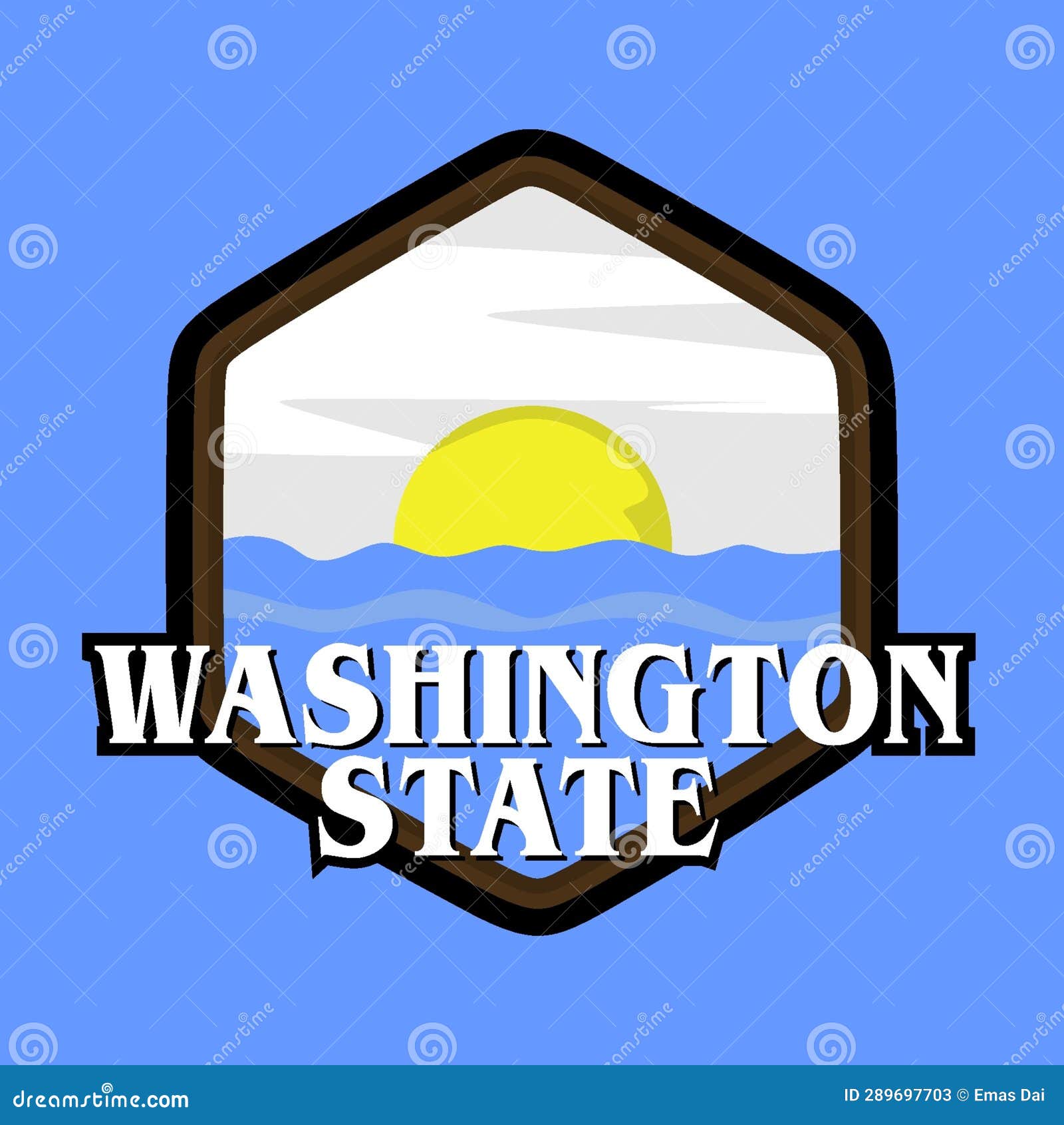 Washington State with Beautiful View Stock Illustration - Illustration ...