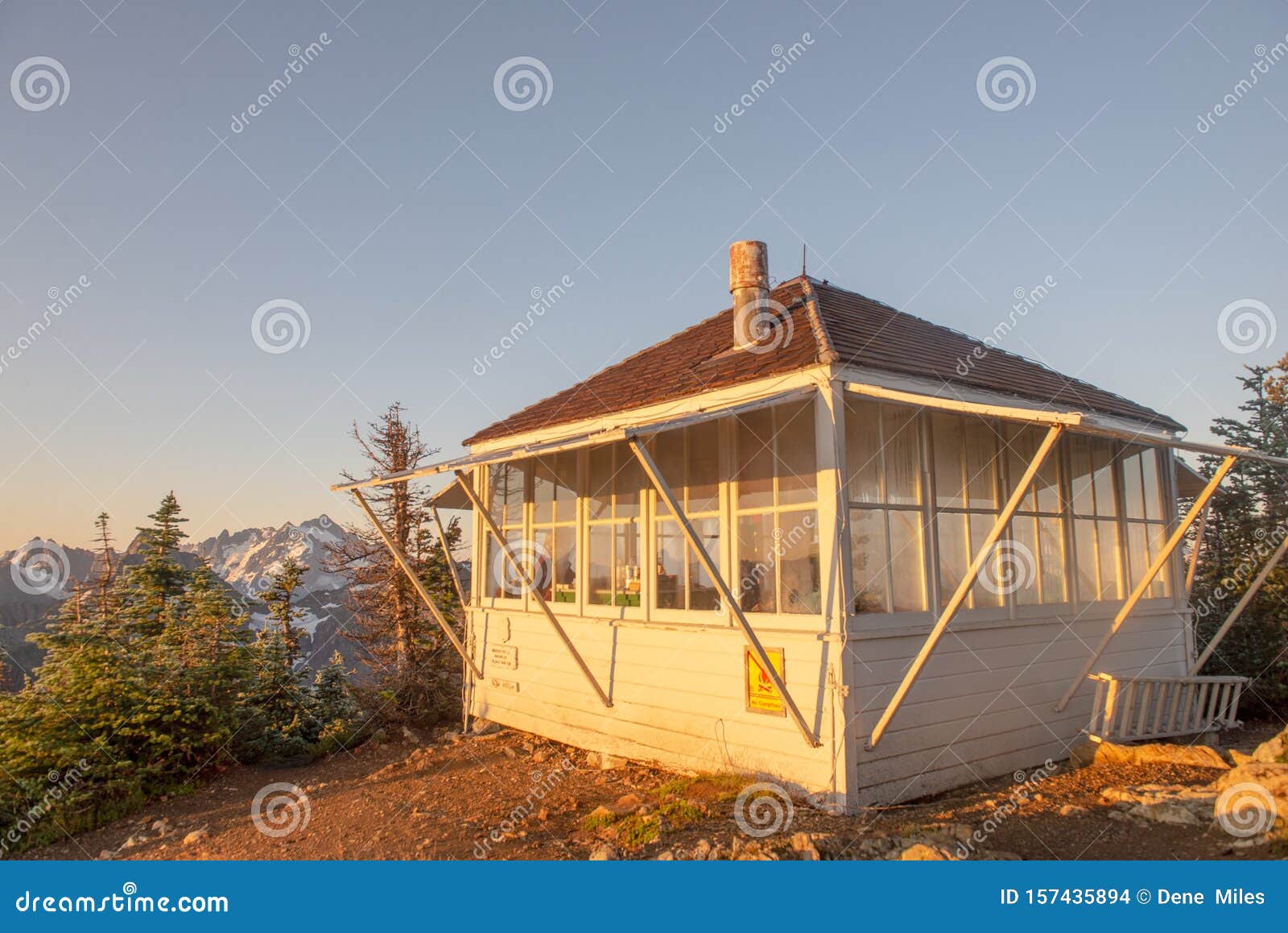 A Historical Fire Lookout in Washington State Stock Photo - Image of ...