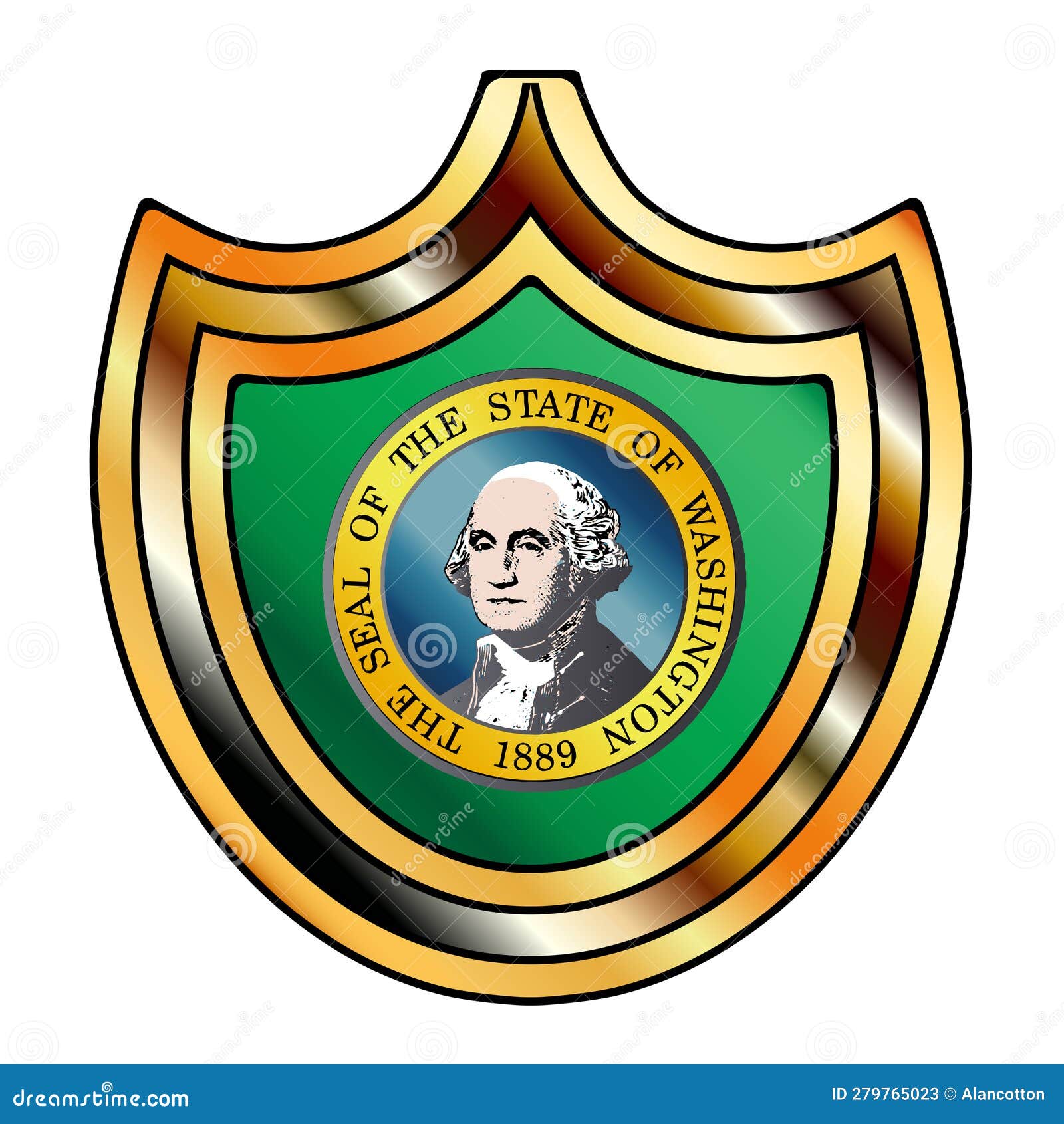 Washington State Flag Shield Stock Vector - Illustration of metal ...