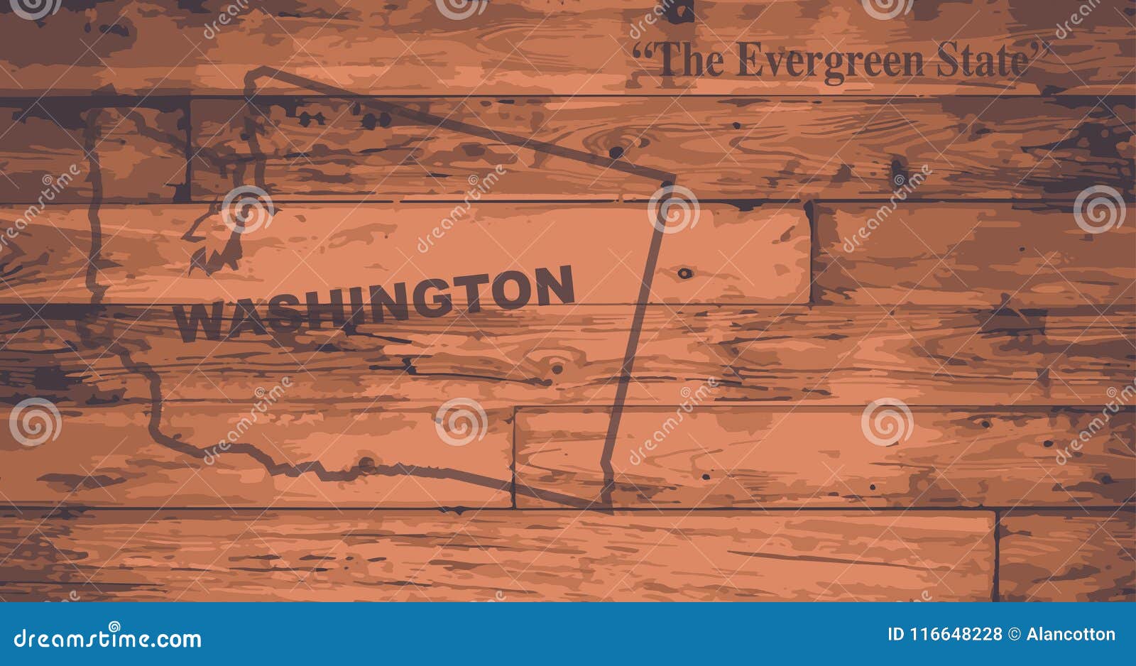 Washington State Map Brand ilustración del vector. Ilustración de ...