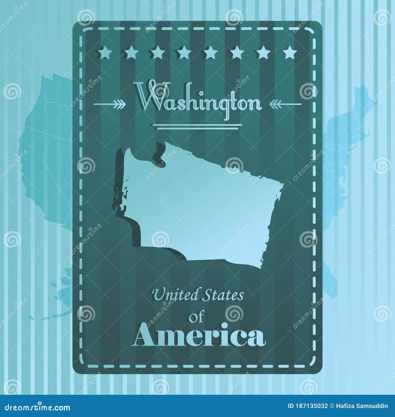 Washington State Map Label. Vector Illustration Decorative Design Stock ...