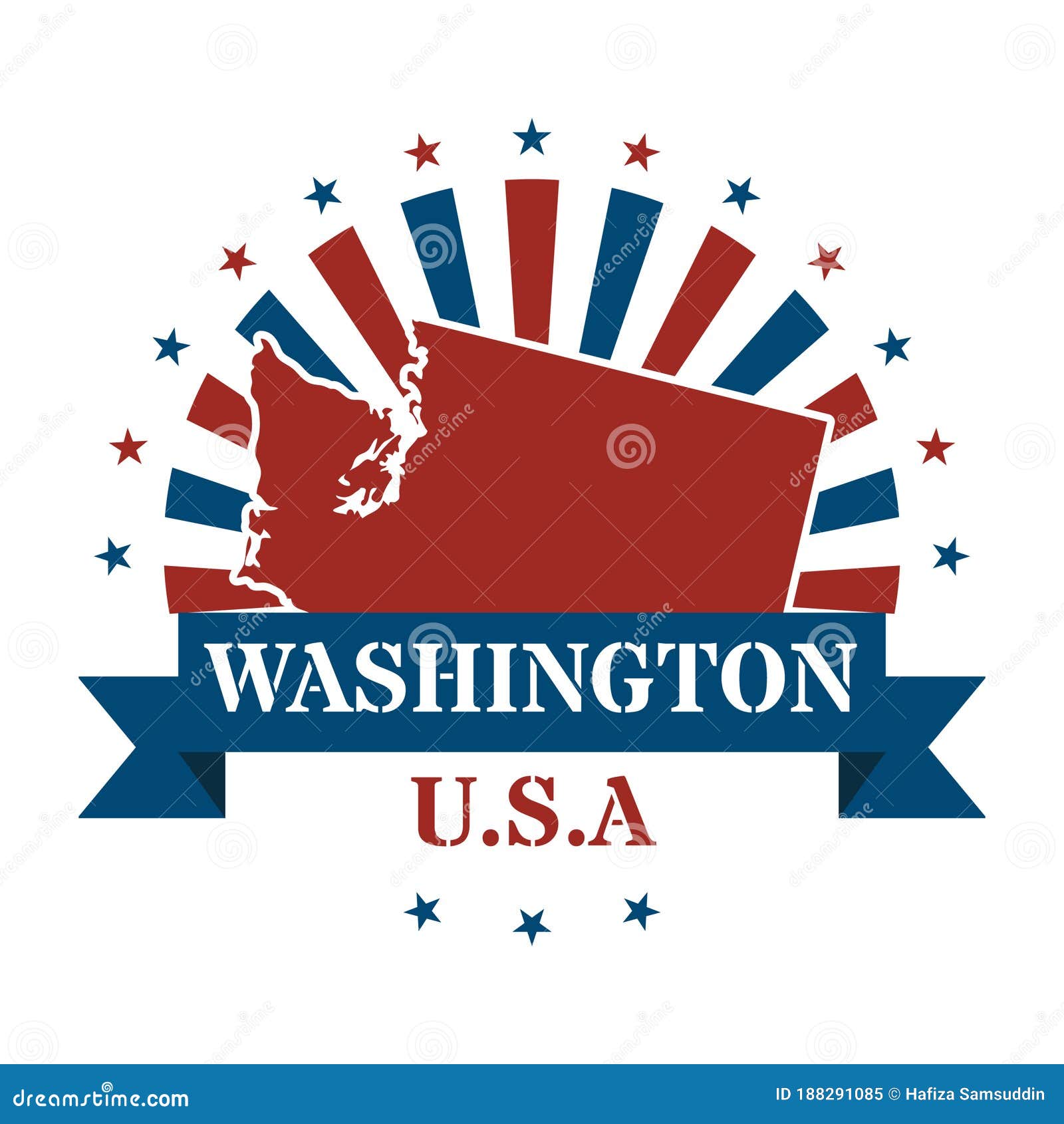Washington State Map Label. Vector Illustration Decorative Design Stock ...