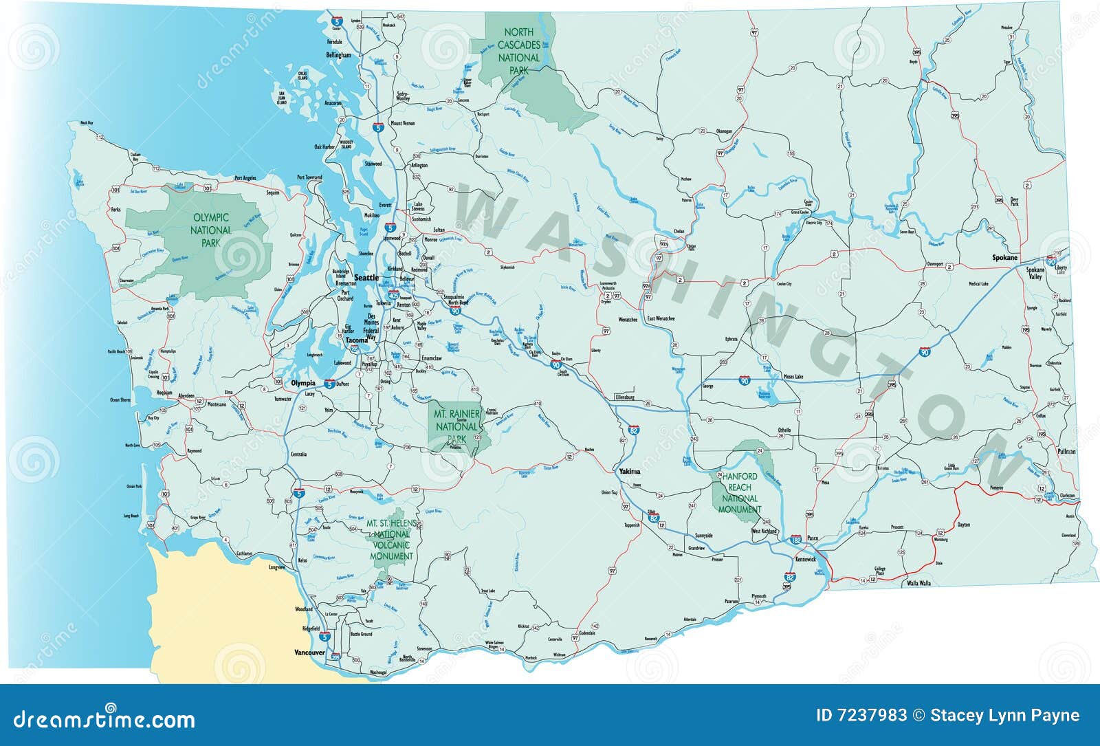 Large Detailed Roads And Highways Map Of Washington State
