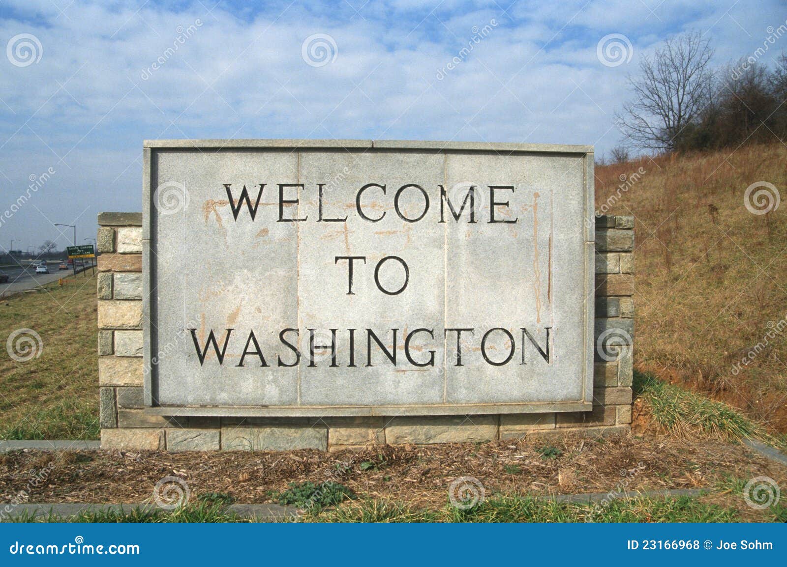 Washington Sign On World War II Memorial In DC Royalty-Free Stock ...