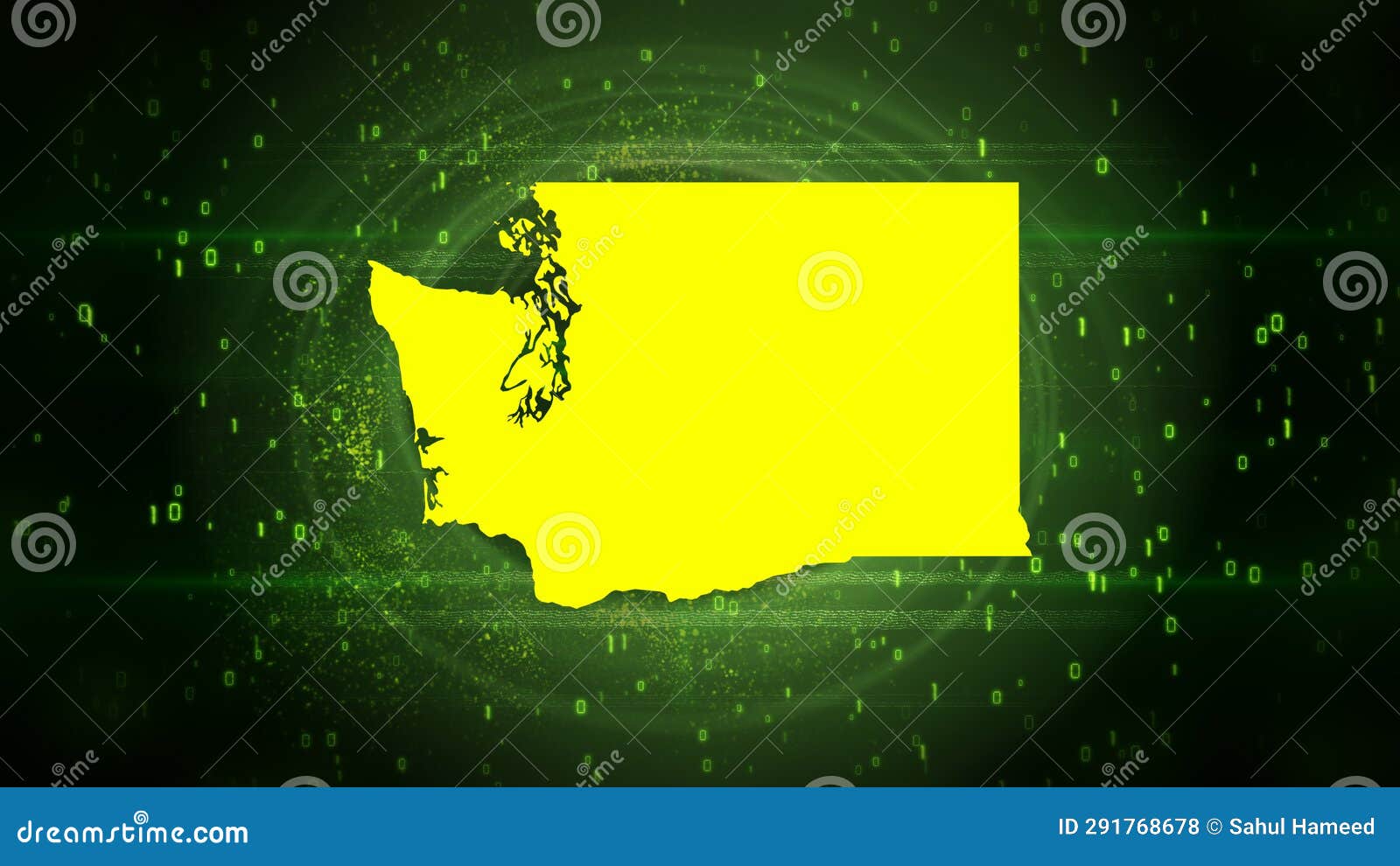 Washington State (USA) Map on Digital Background Stock Illustration ...