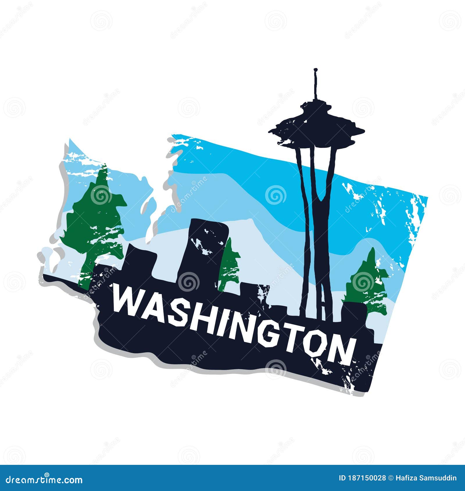 Washington State. Vector Illustration Decorative Design Editorial Stock ...